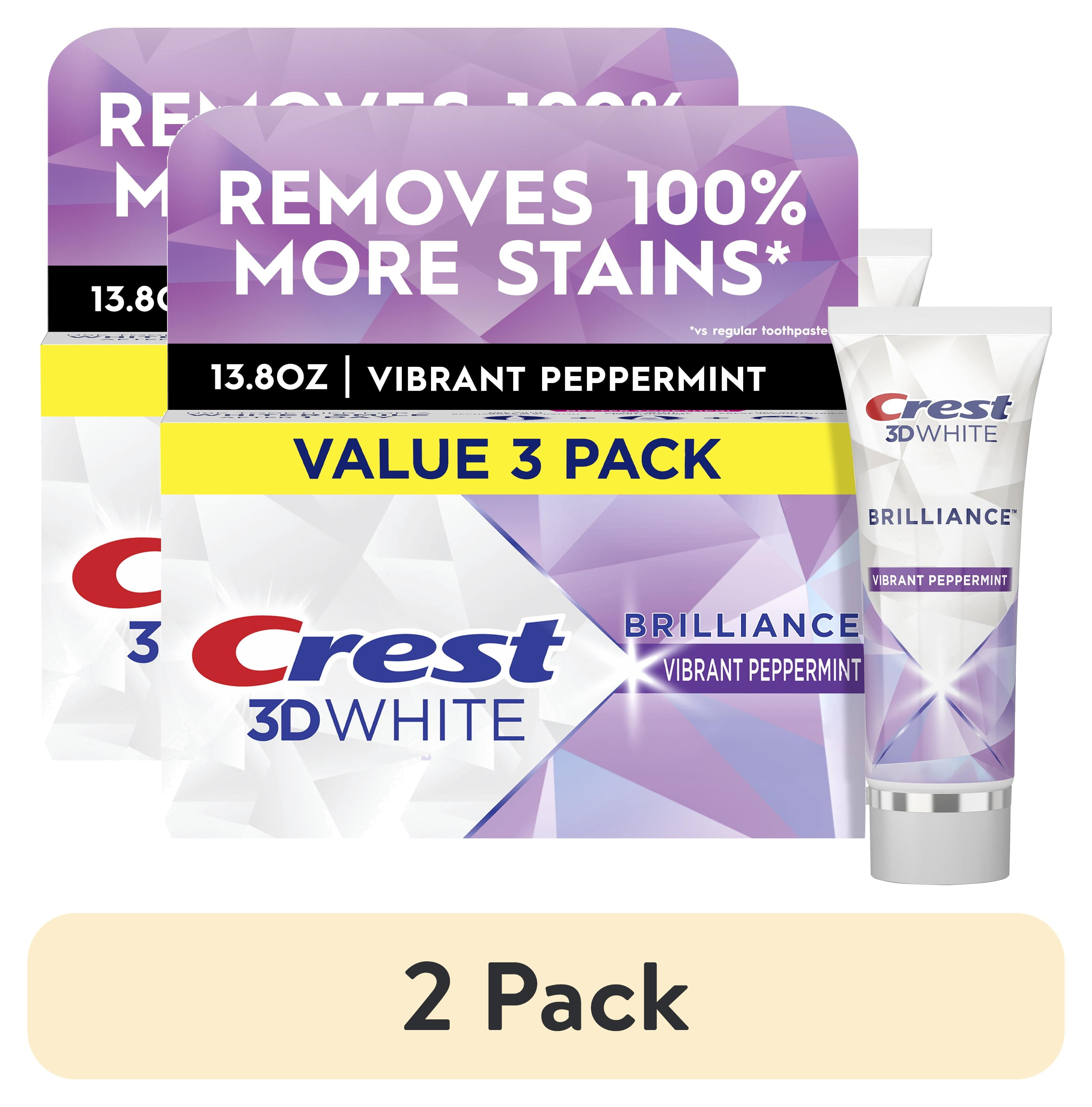 (6 pack) Crest 3D White Brilliance Vibrant Peppermint Teeth Whitening Toothpaste, 4.6 oz, Pack ...