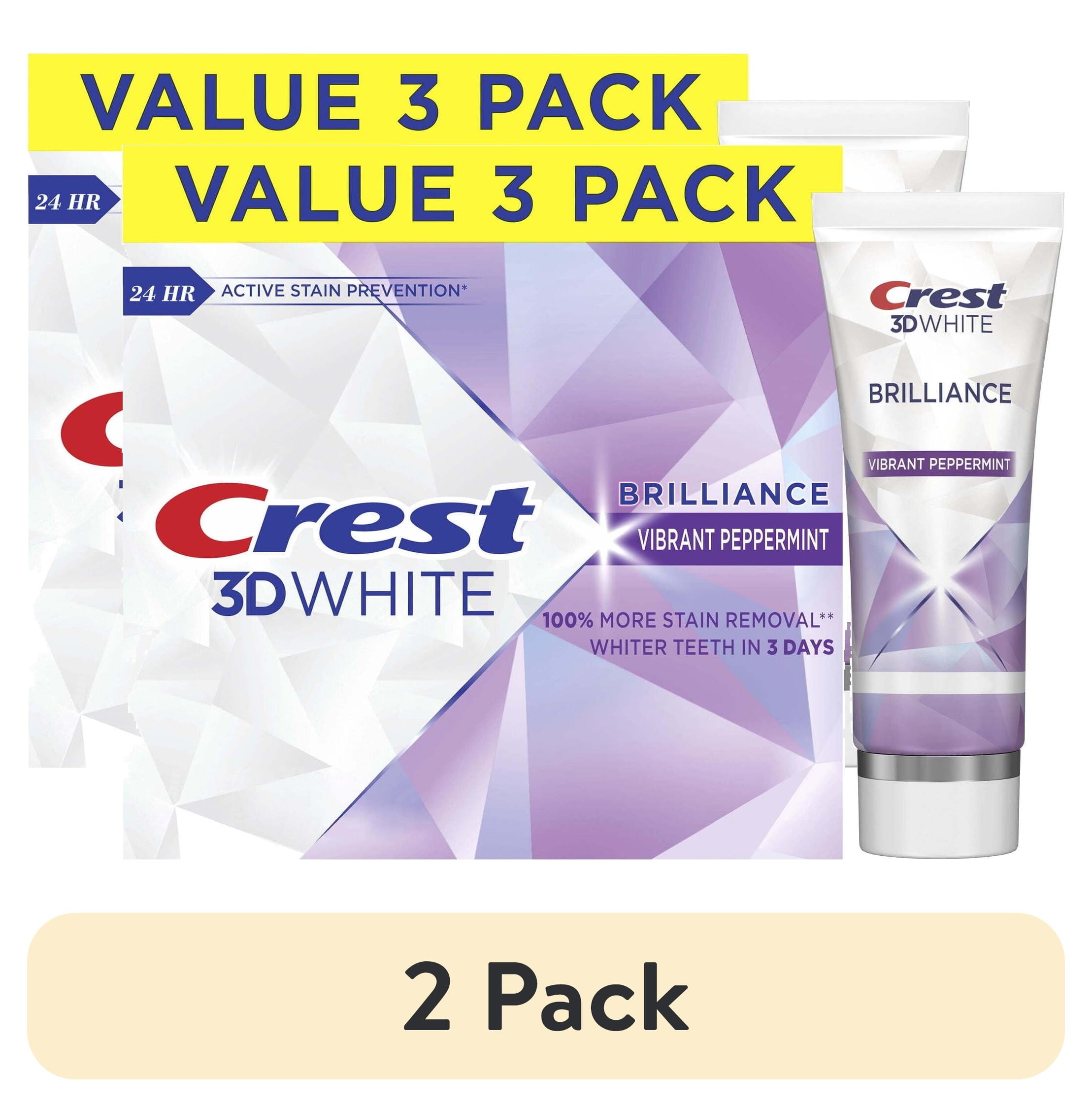 (6 pack) Crest 3D White Brilliance Vibrant Peppermint Teeth Whitening ...