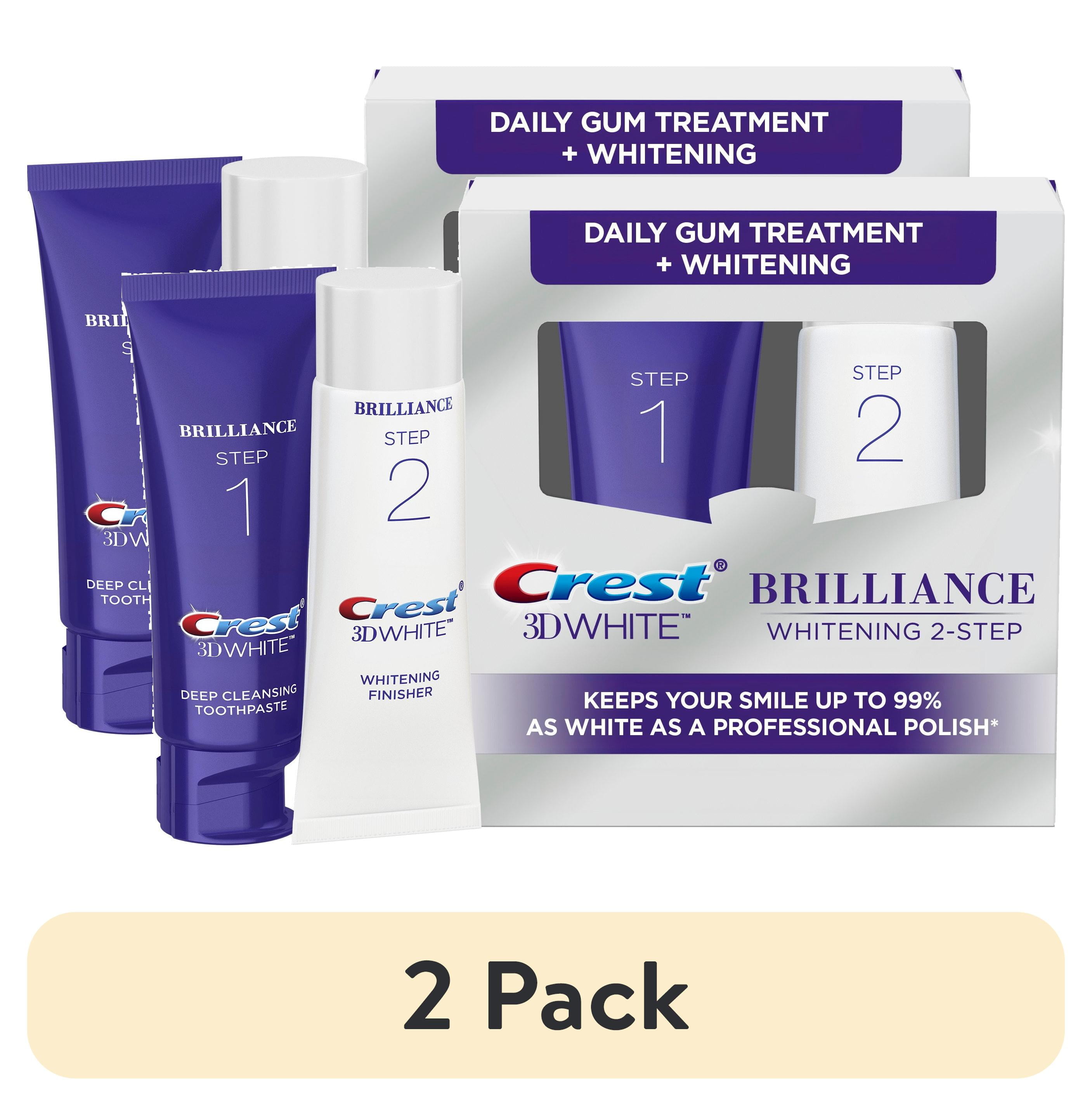 (2 pack) Crest 3D White Brilliance + Whitening Two-Step Toothpaste ...