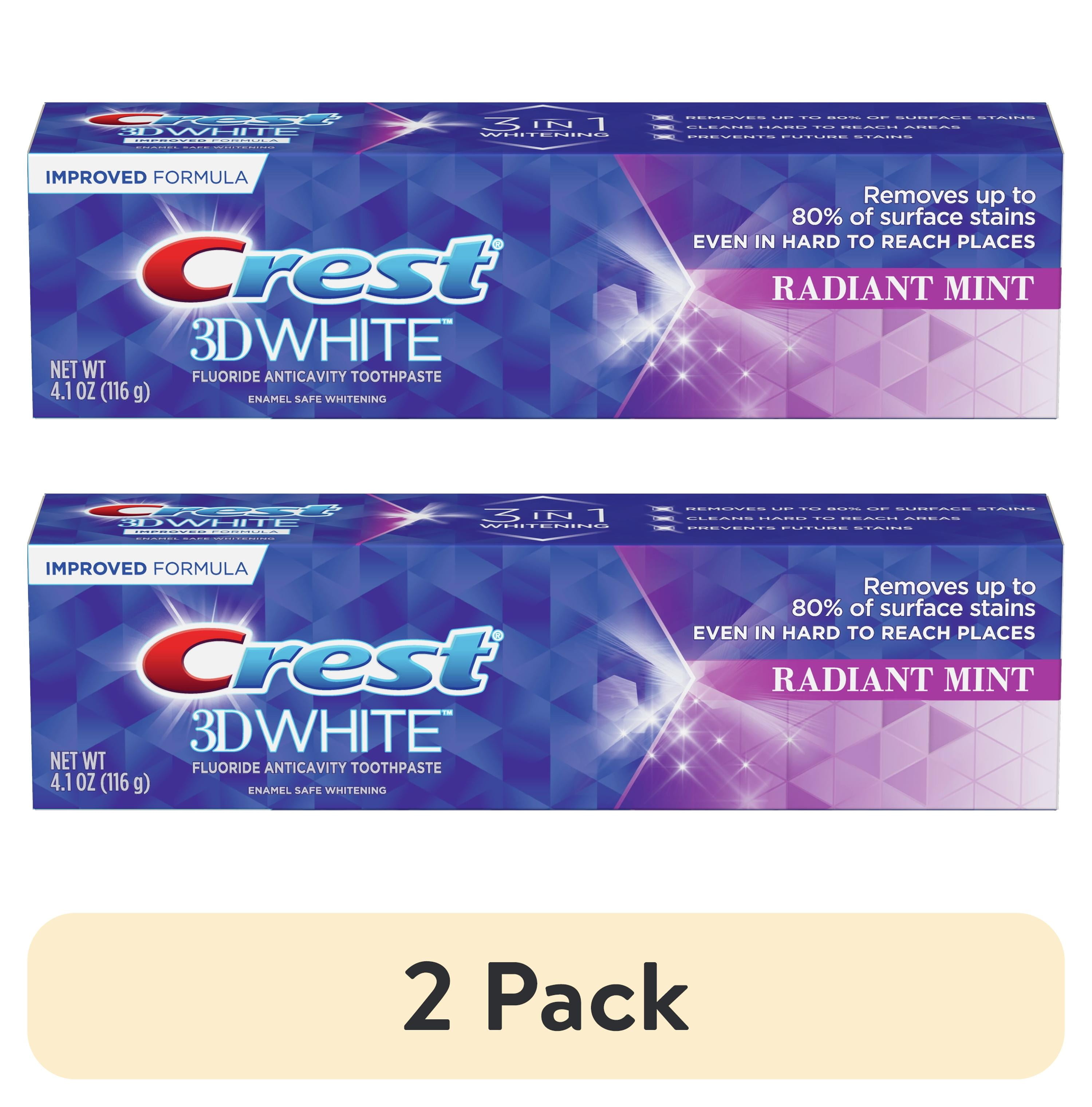 (2 pack) Crest 3D White, Whitening Toothpaste Radiant Mint, 4.1 oz ...