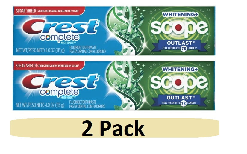 2 pack | Crest Complete Whitening + Scope Outlast Mint Toothpaste, 4.0 ...