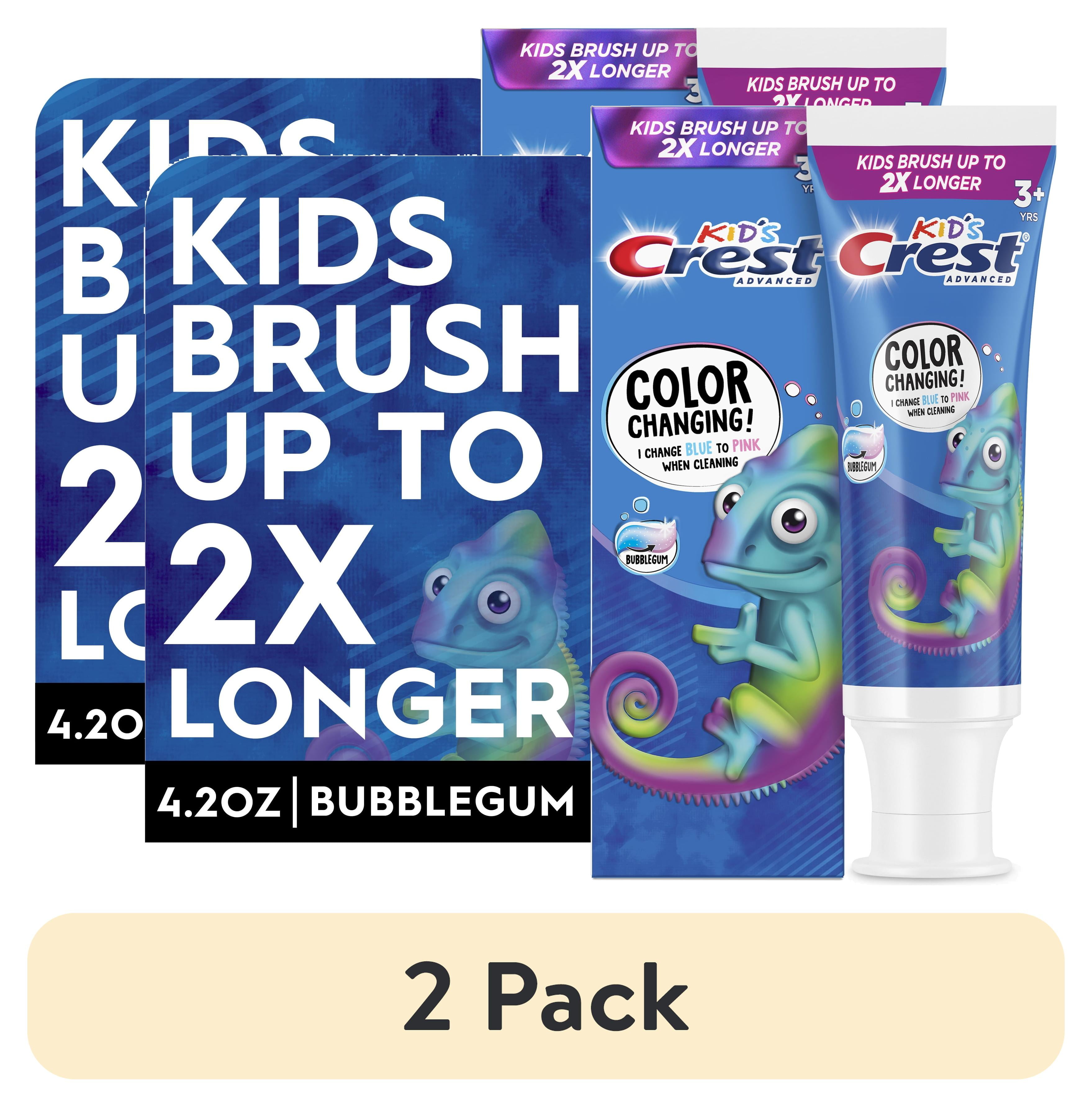 (2 pack) Crest Kids Advanced Fluoride Toothpaste, Bubblegum Flavored, 4 ...