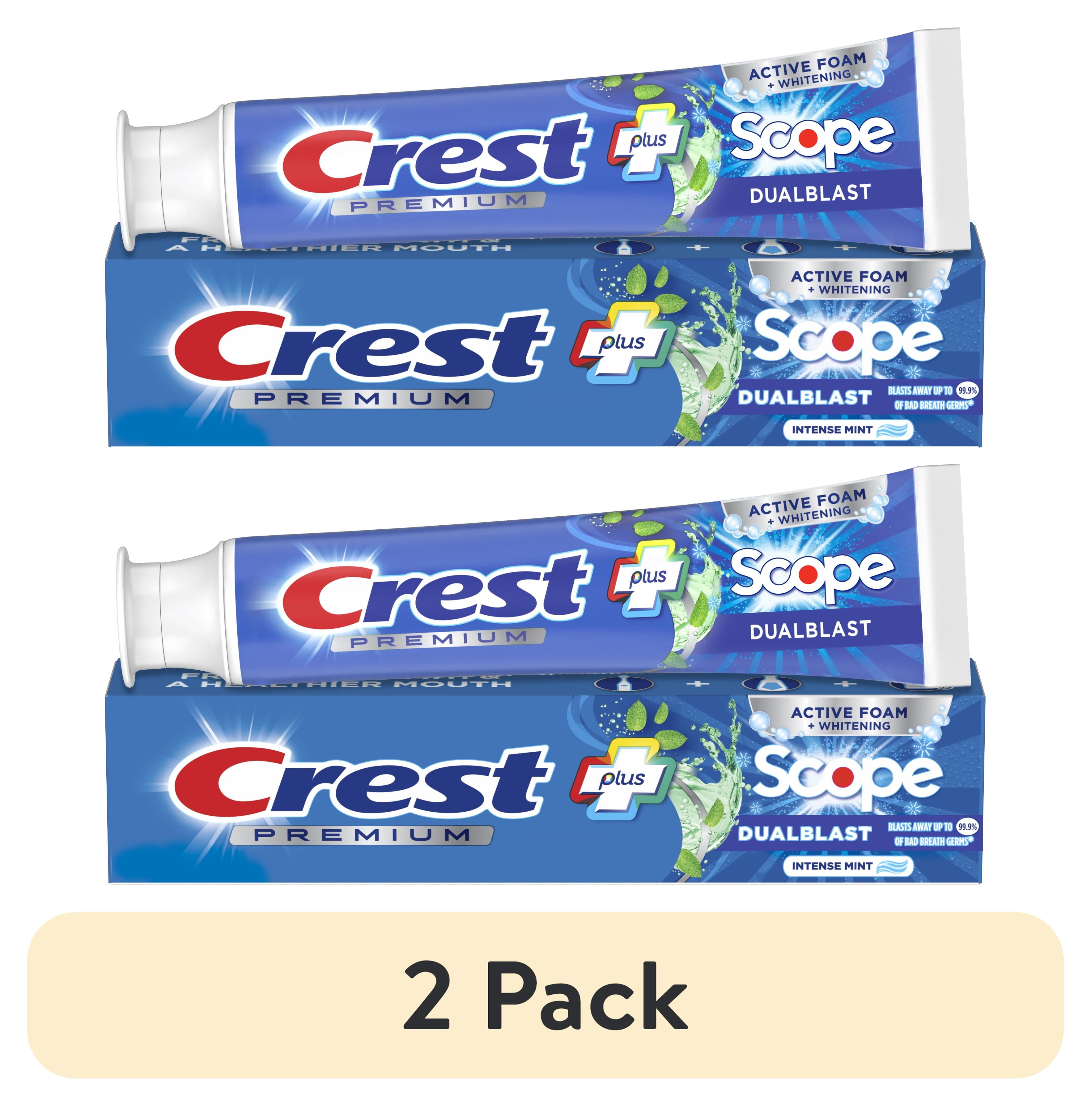 (2 pack) Crest Premium Plus Scope Dual Blast Toothpaste, Mint Flavor, 5 ...