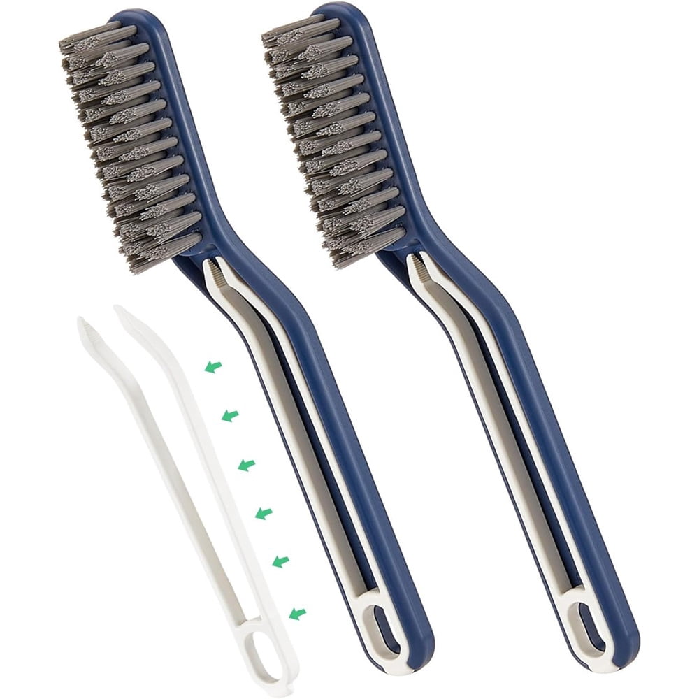 2 pack Crevice Cleaning Brush, Hard Bristle Grout Brush Gap Cleaner ...