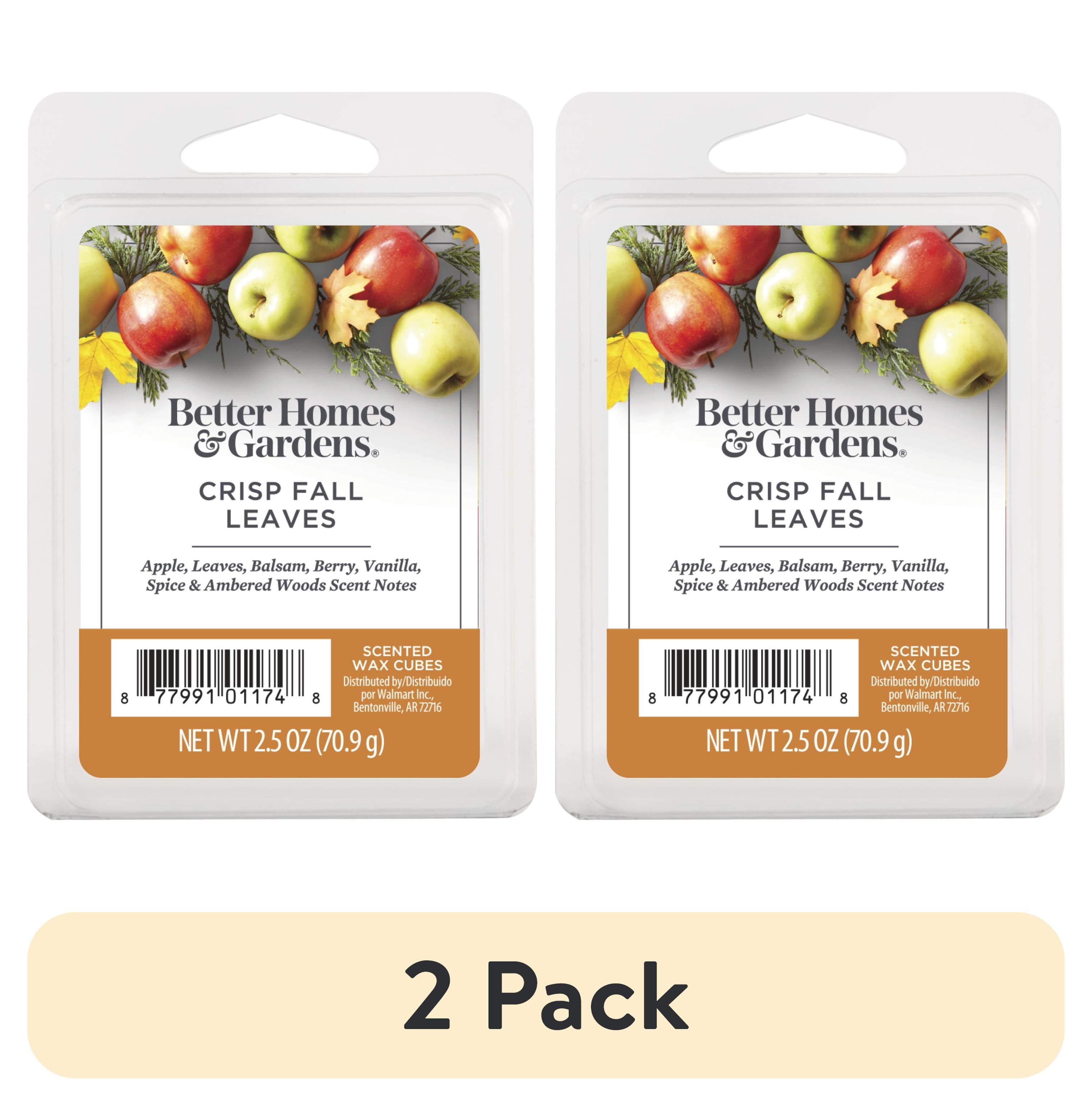 (2 pack) Crisp Fall Leaves Scented Wax Melts, Better Homes & Gardens, 2 ...