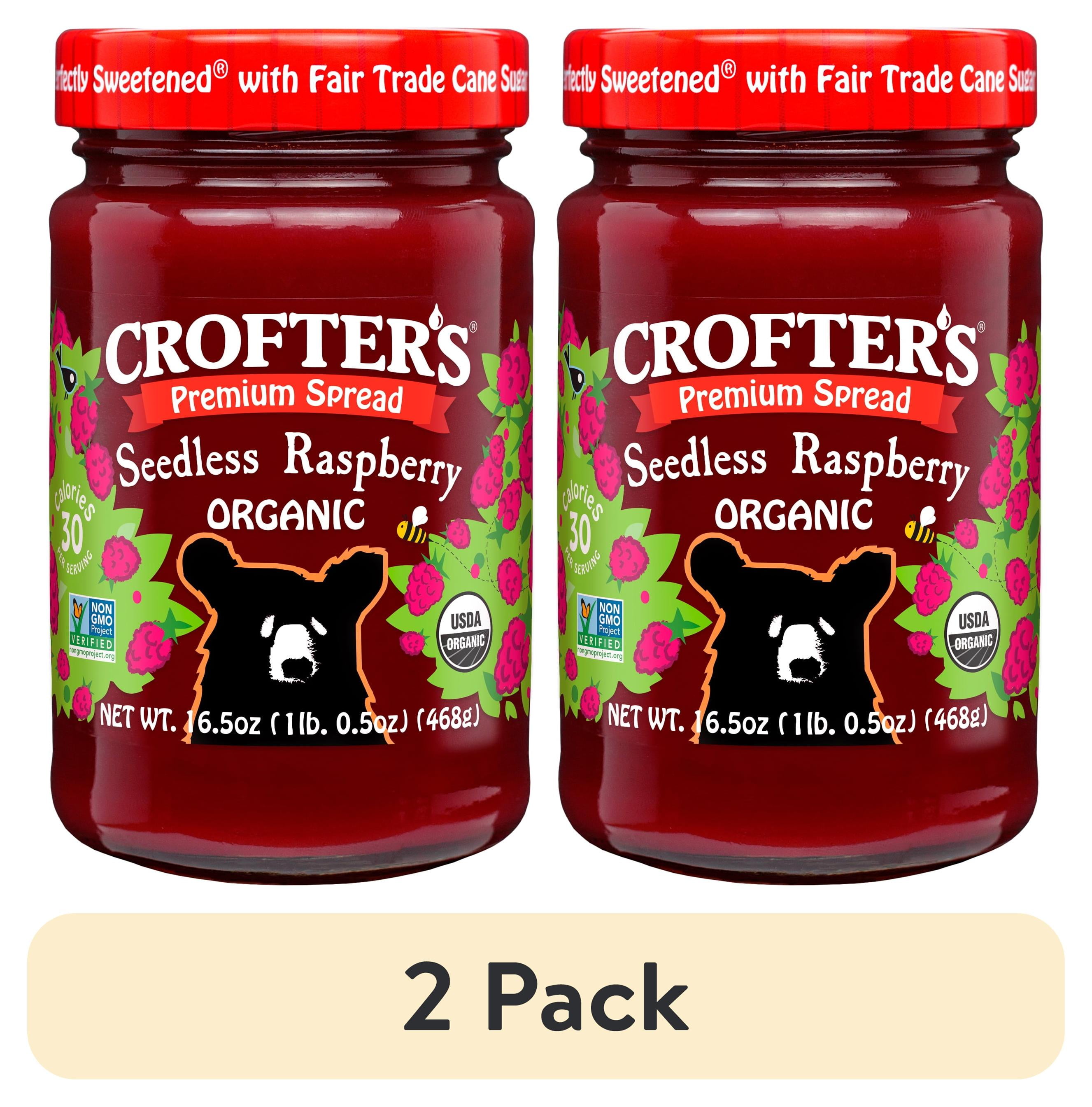 (2 pack) Crofter’s Organic Seedless Raspberry Premium Fruit Spread, 16. ...
