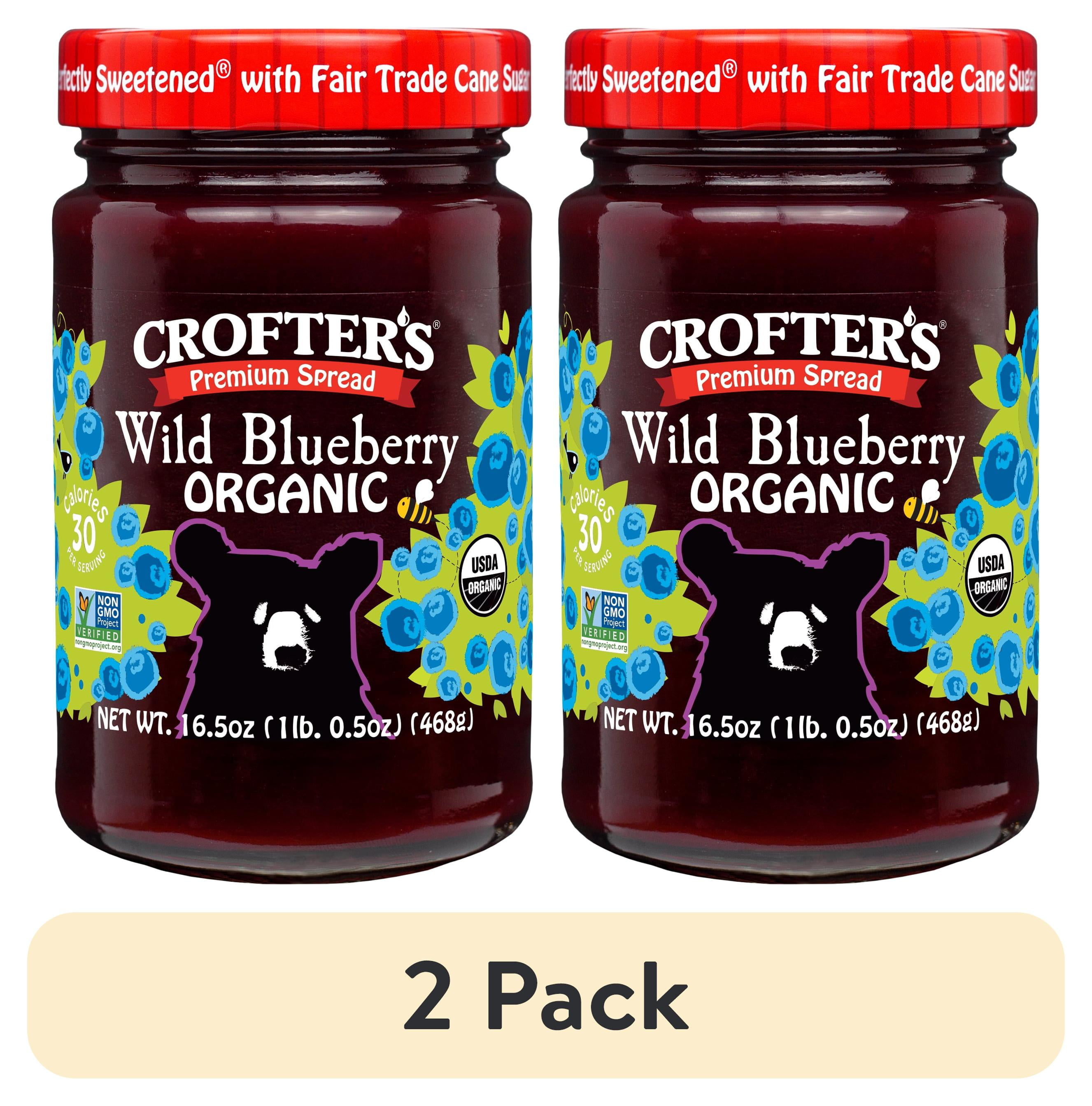 (2 pack) Crofter’s Organic Wild Blueberry Premium Fruit Spread, 16.5 oz ...