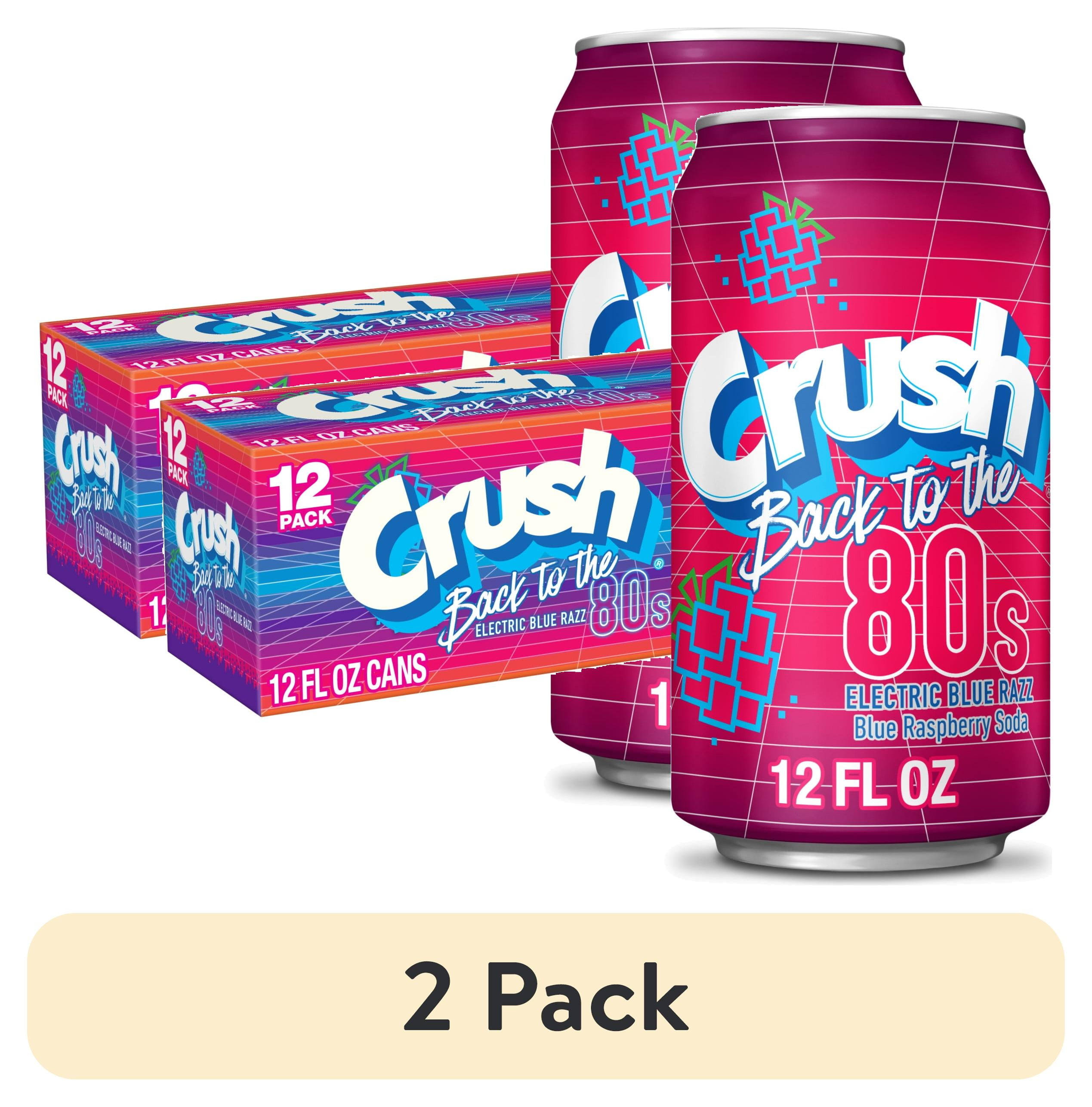 (2 pack) Crush Caffeine Free Back to the 80's Electric Blue Razz Soda ...