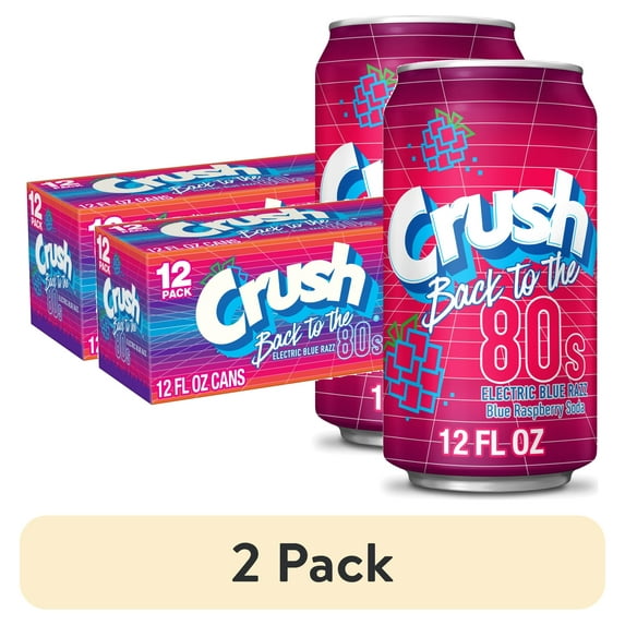 (2 pack) Crush Caffeine Free Back to the 80's Electric Blue Razz Soda ...