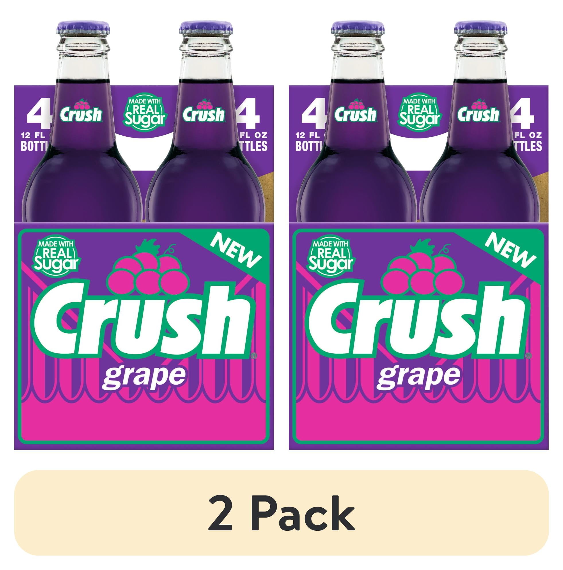 (2 pack) Crush Grape Soda Made with Sugar, 12 fl oz, 4 pack - Walmart.com