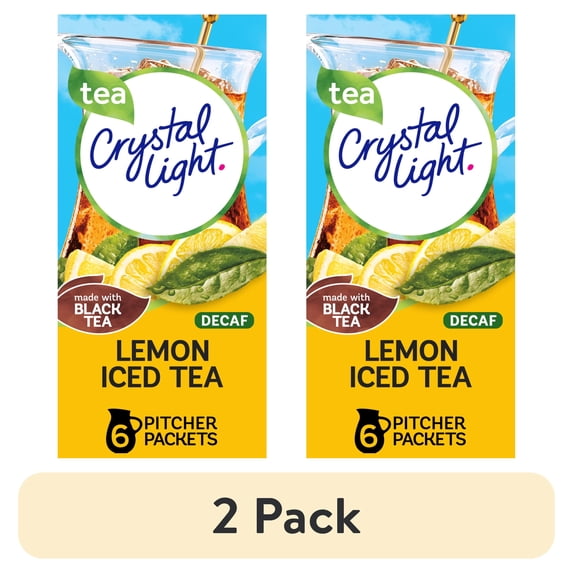 (2 pack) Crystal Light Decaf Lemon Iced Tea Sugar Free Drink Mix, 6 ct ...