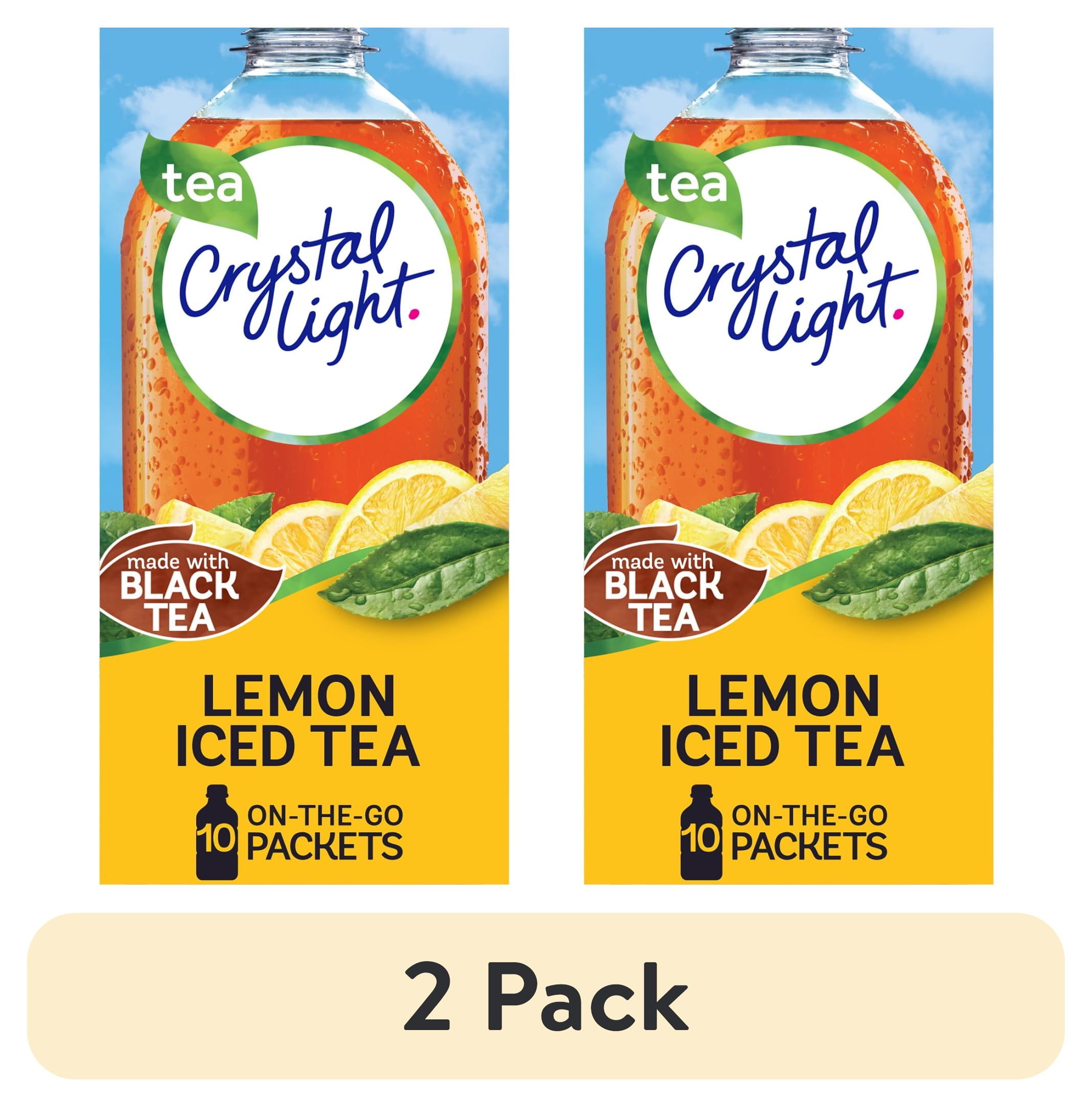 (2 pack) Crystal Light Lemon Iced Tea Sugar Free Drink Mix Singles, 10 ...