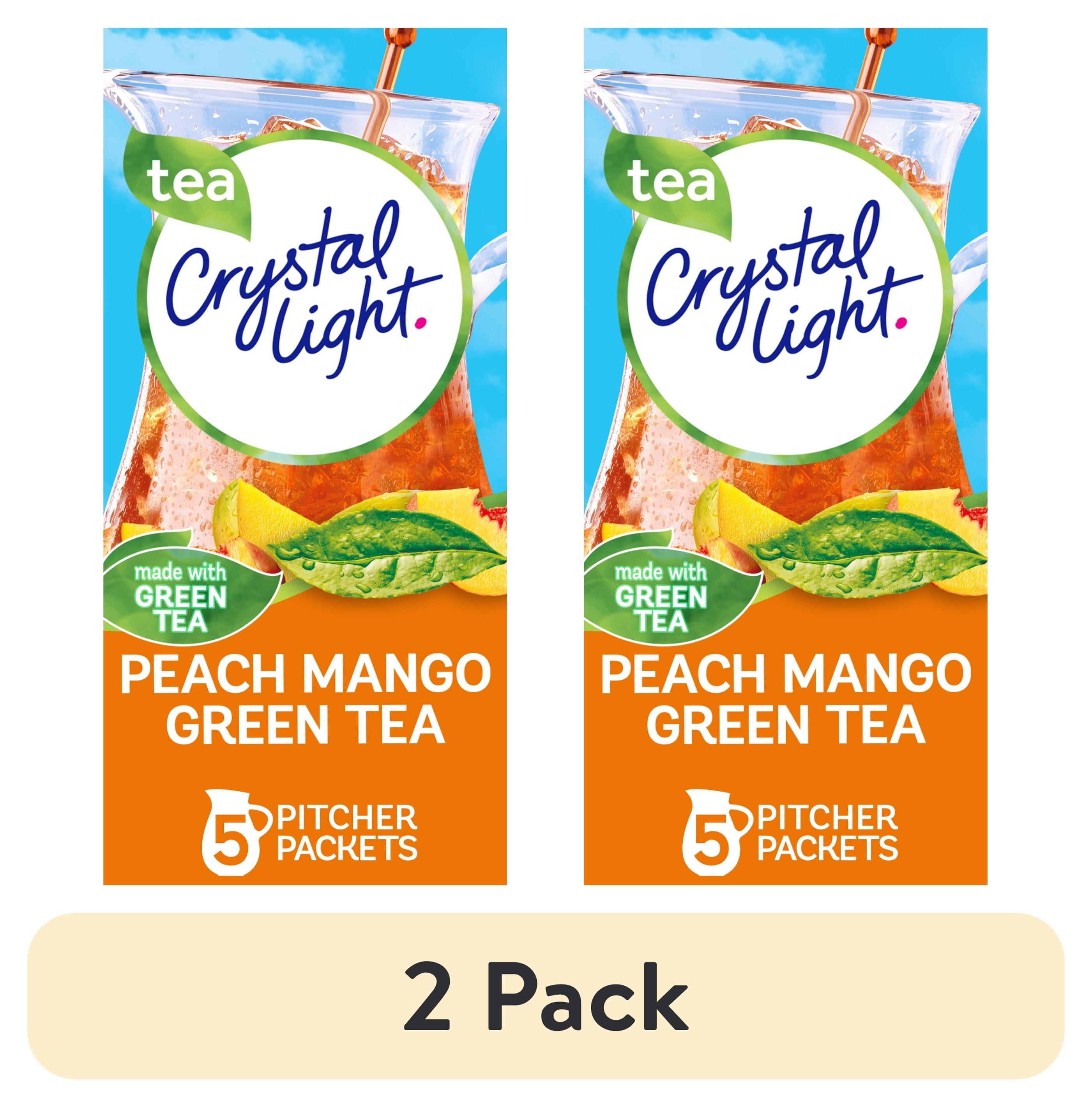 (2 pack) Crystal Light Peach Mango Green Tea Sugar Free Drink Mix, 5 Ct ...