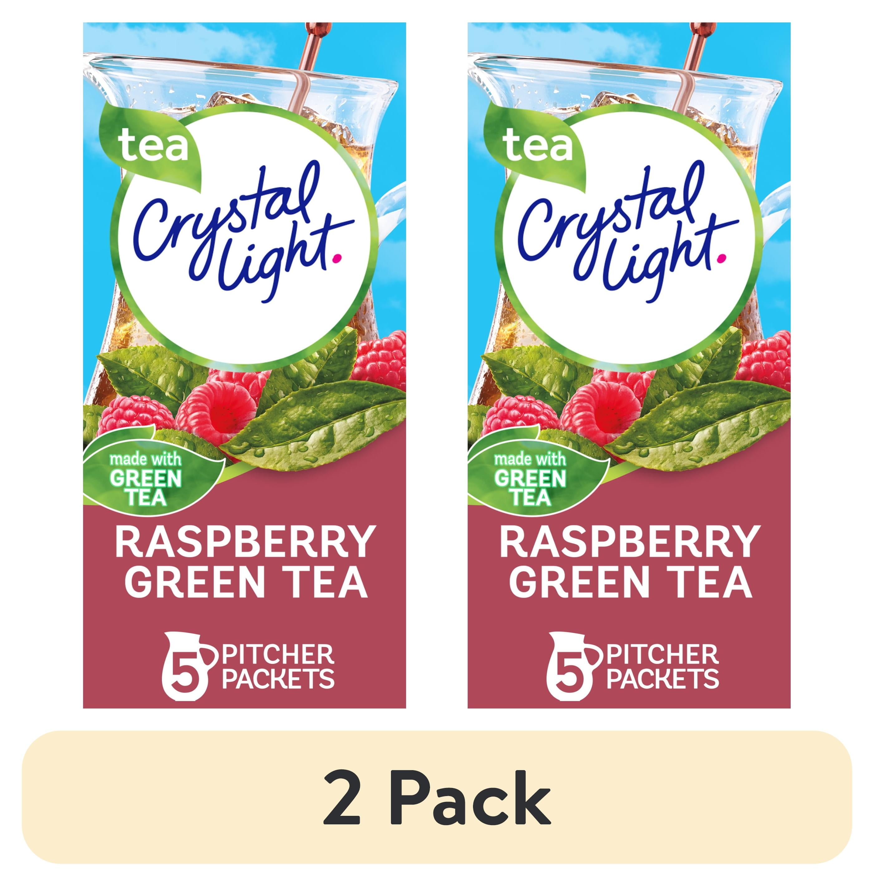 (2 pack) Crystal Light Raspberry Green Tea Sugar Free Drink Mix, 5 ct ...