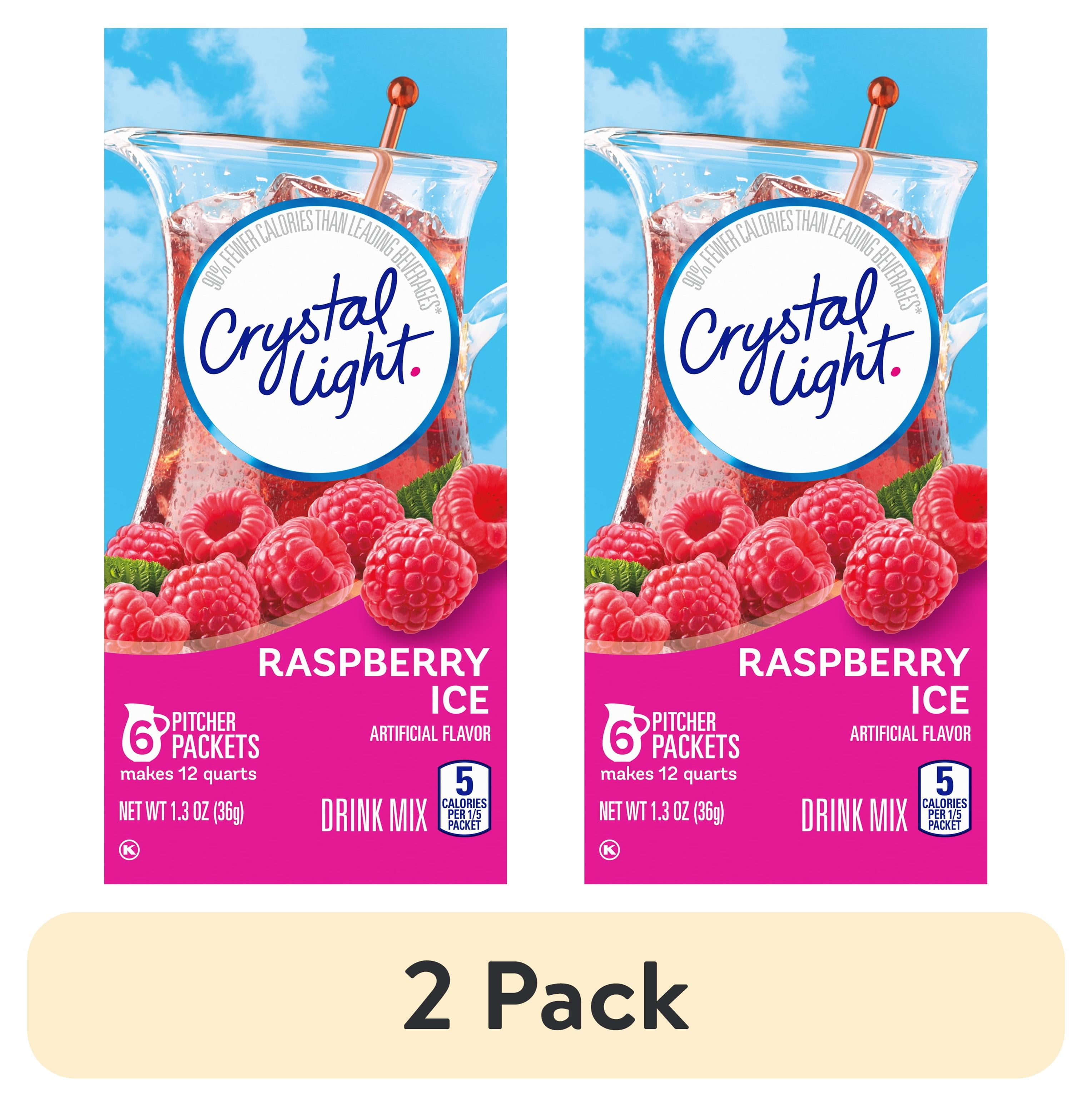 (2 pack) Crystal Light Raspberry Ice Artificially Flavored Powdered ...