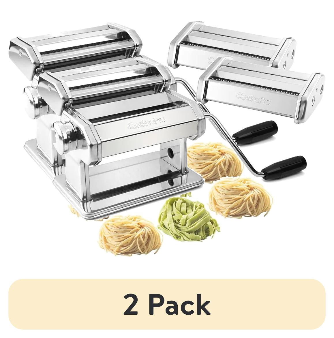 (2 pack) Cucina Pro Pasta Maker Machine- Heavy Duty Chrome Coated Steel ...