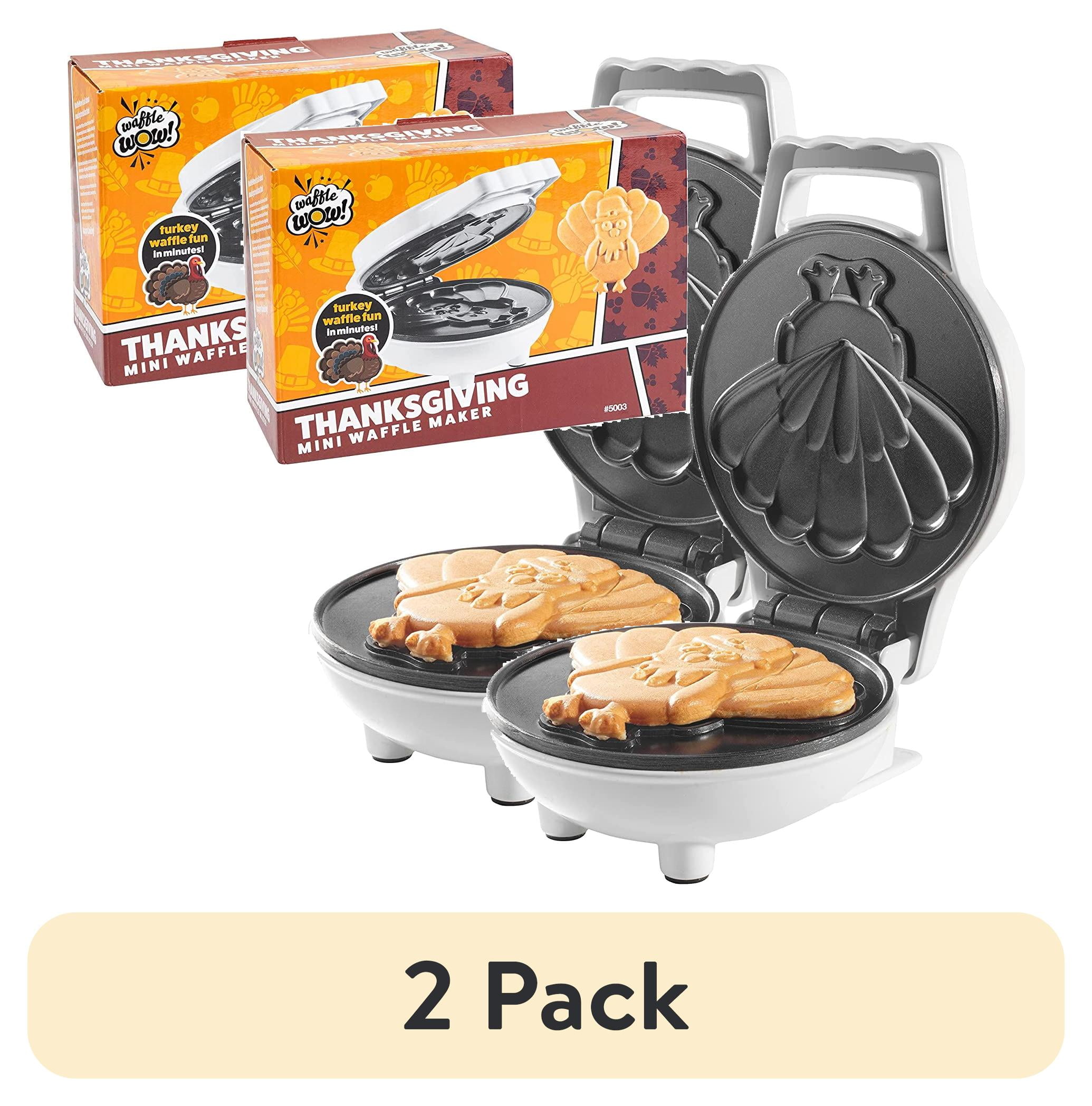 (2 pack) Waffle Wow Turkey Mini Waffle Maker - Make Breakfast Special ...