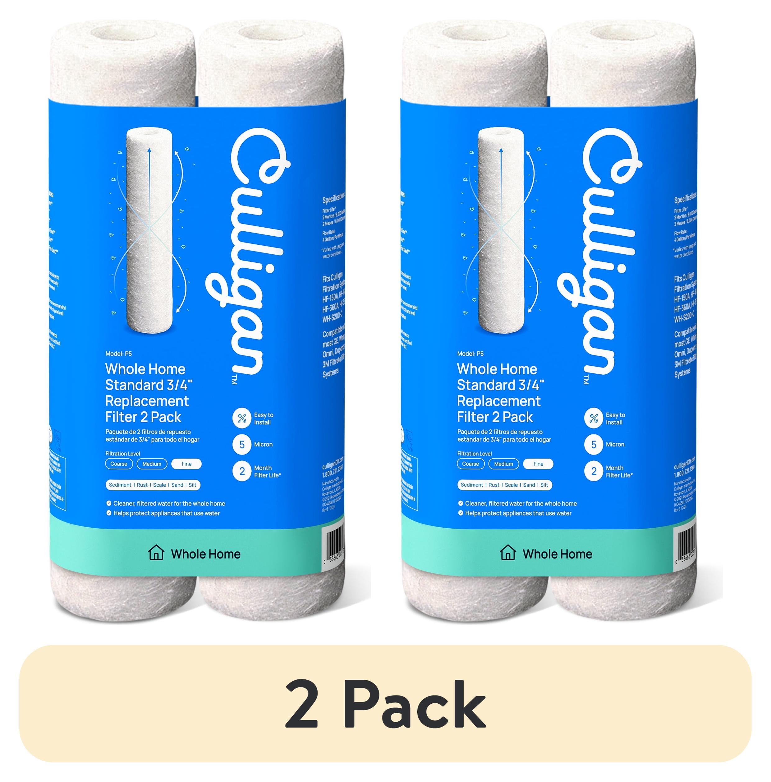 (2 pack) Culligan P5 Whole Home Standard 3/4" Water Filter Replacement ...