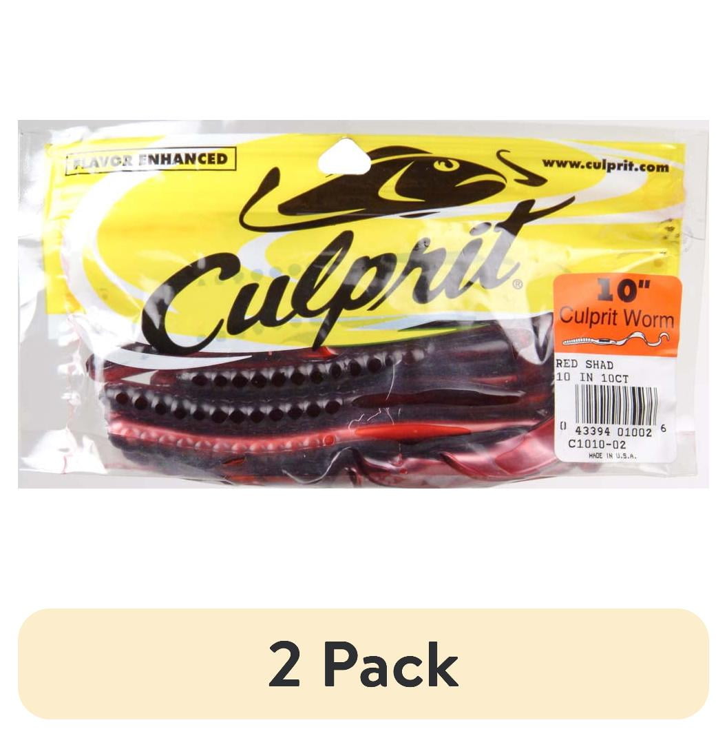 (2 pack) Culprit Original Worm 10", Red Shad - Walmart.com