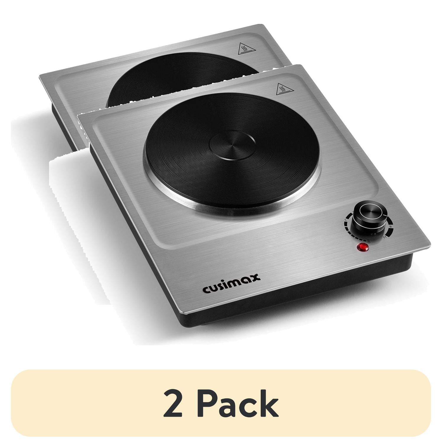 (2 pack) Cusimax 1500W Portable Hot Plate with Cast-Iron Single Burner ...