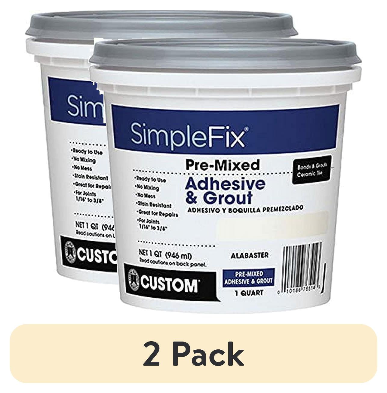(2 pack) Custom Building Products Simplefix Quart Alabaster Pre-Mixed Sanded Tile Grout ...