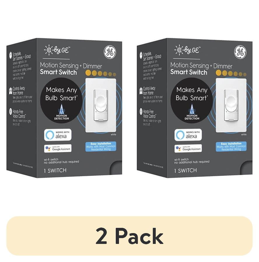 (2 pack) Cync by GE 93120076 3- Wire Smart Switch - Motion-Sensing and ...