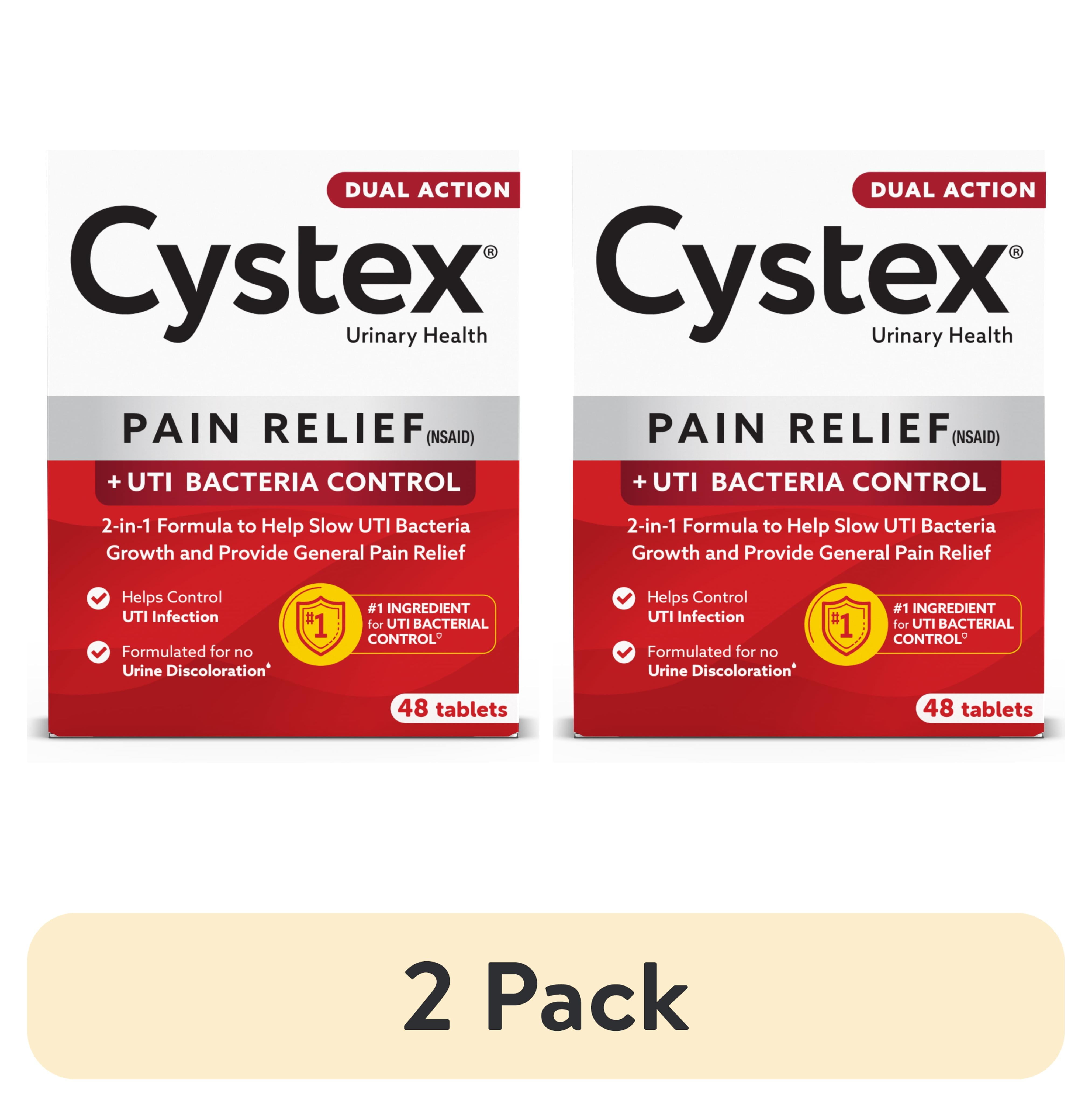 (2 pack) Cystex Dual Action Relief, Helps Slow UTI Bacteria Growth ...