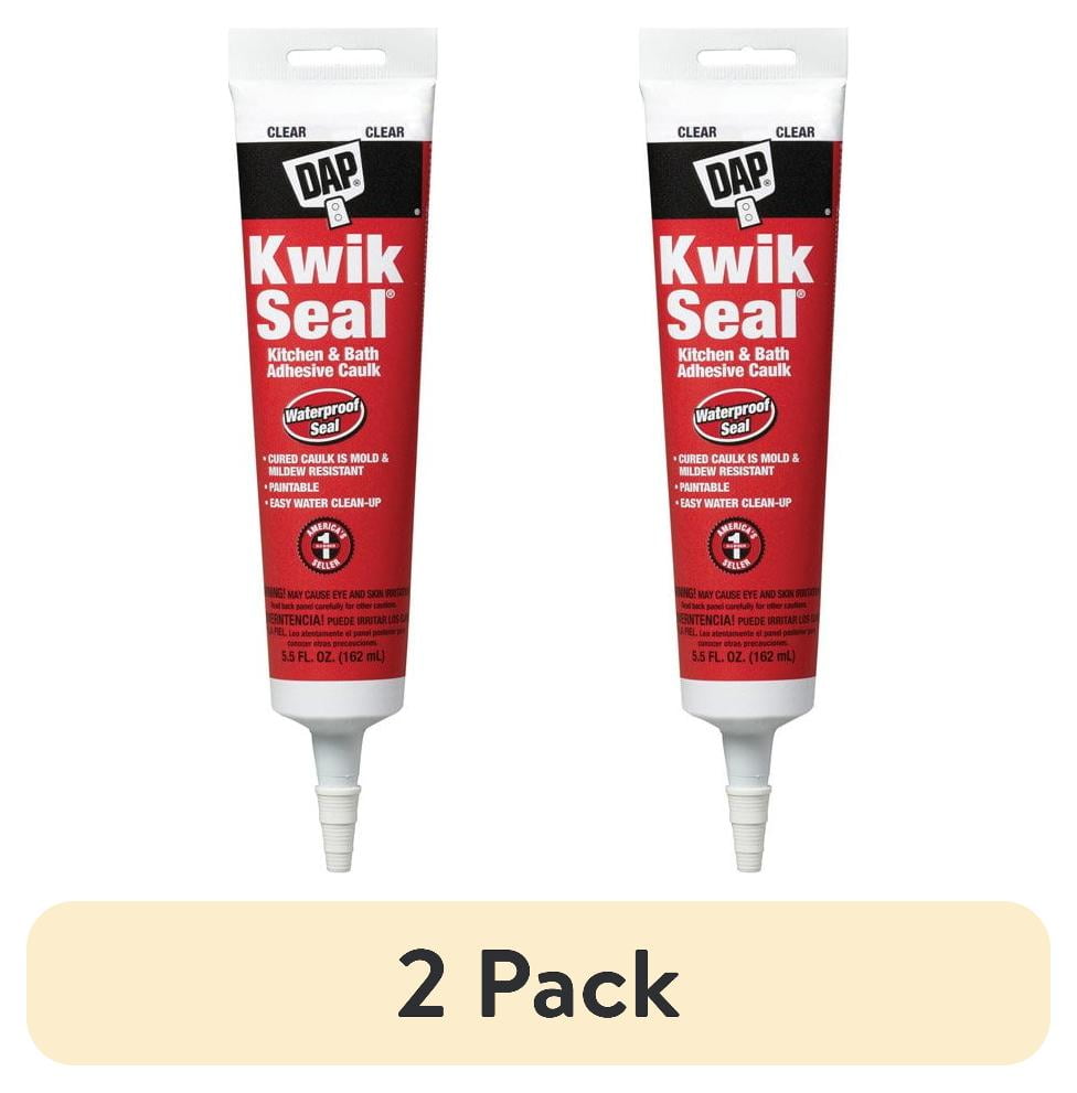 (2 pack) DAP Kwik Seal 5.5 oz Clear Adhesive Kitchen and Bath Acrylic Latex Caulk - Walmart.com