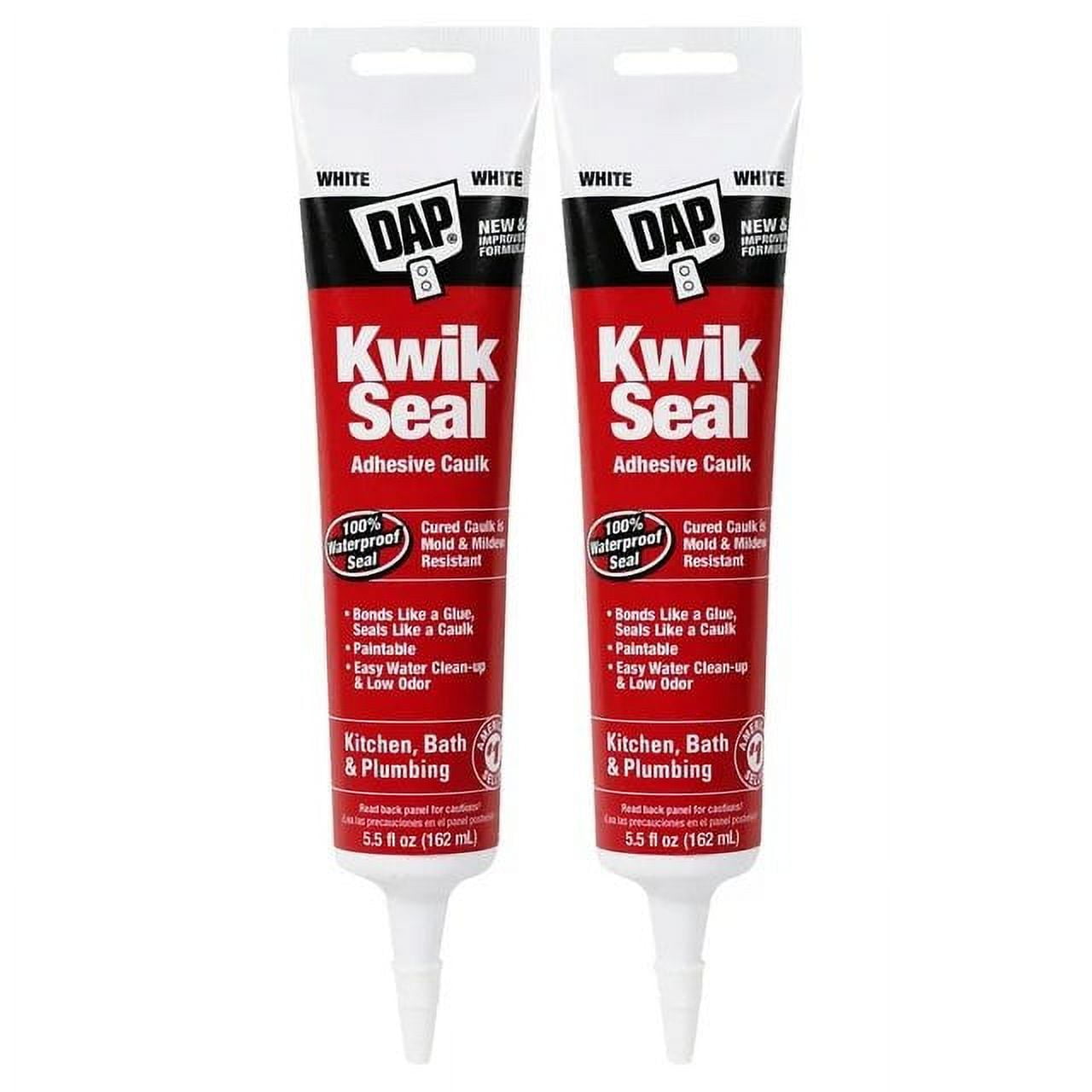 (2 pack) DAP Kwik Seal 5.5 oz White Adhesive Kitchen and Bath Acrylic ...