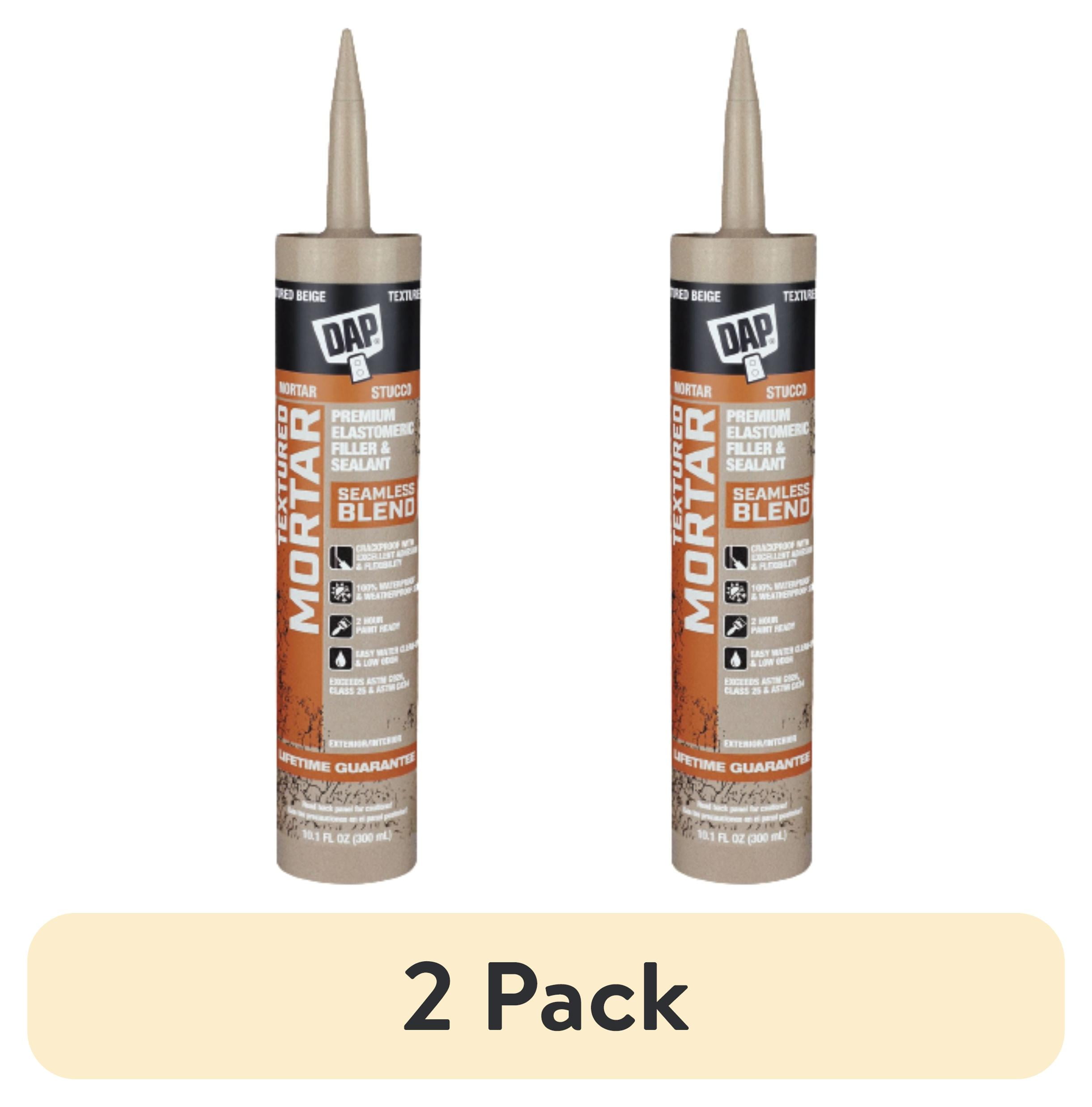 (2 pack) DAP Textured Mortar Premium Elastomeric Filler & Sealer: 10.1 fl oz. (Beige) - Walmart.com