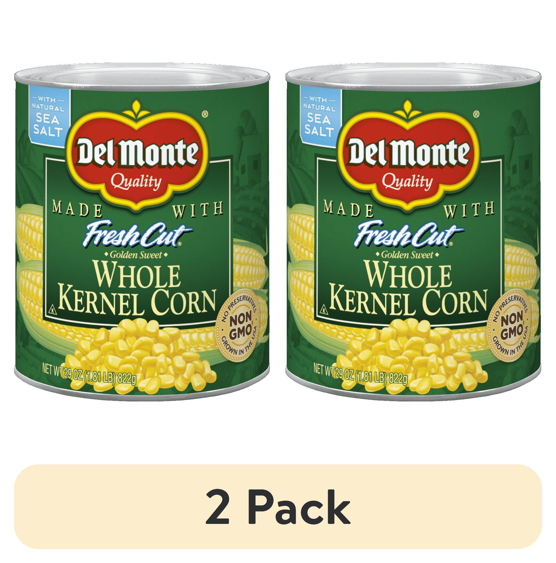 (2 pack) Del Monte Golden Sweet Whole Kernel Corn, 29 oz Can, Canned ...
