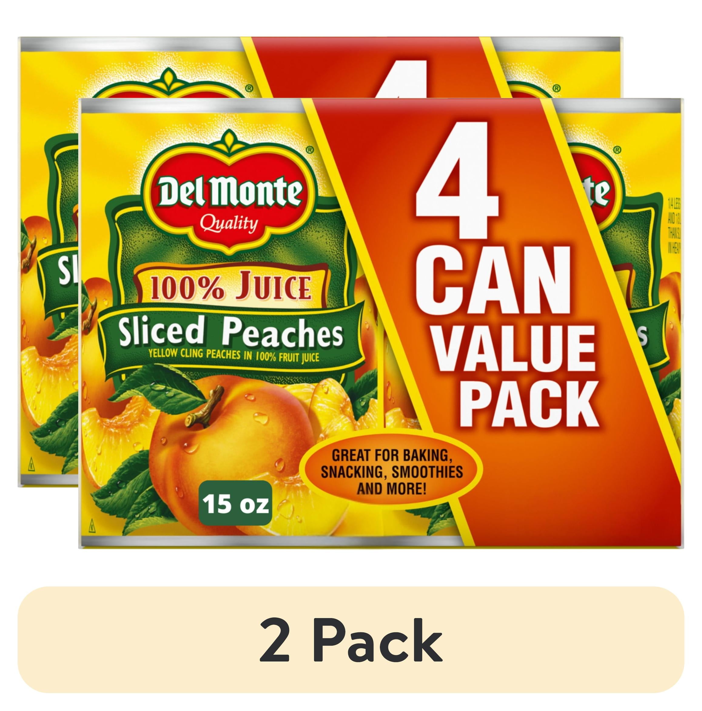 (2 pack) Del Monte Yellow Cling Sliced Peaches in 100% Juice, 15 oz Can ...