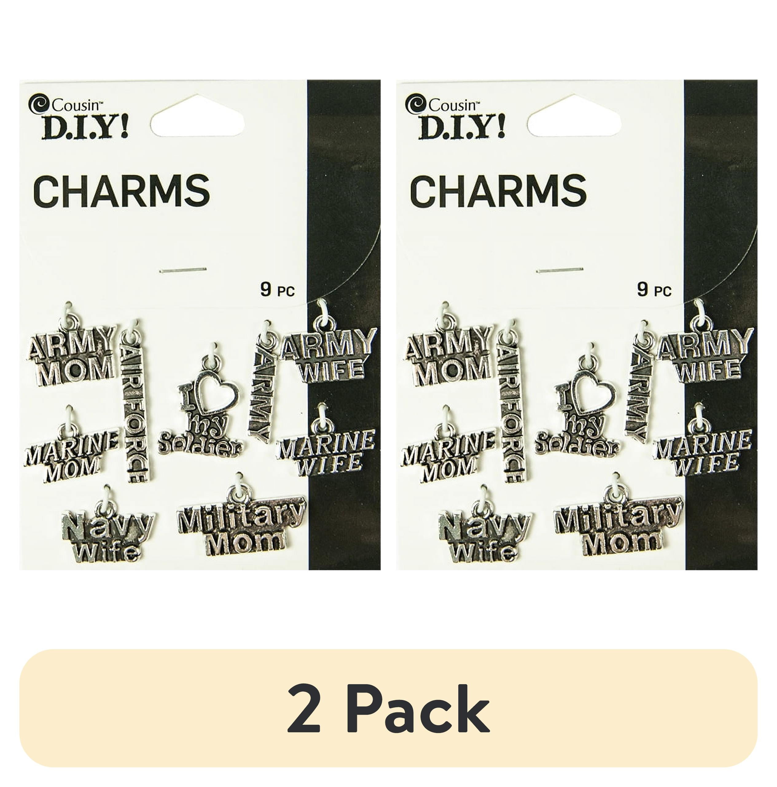 (2 pack) DIY 9pc Silver Military Charms - Walmart.com