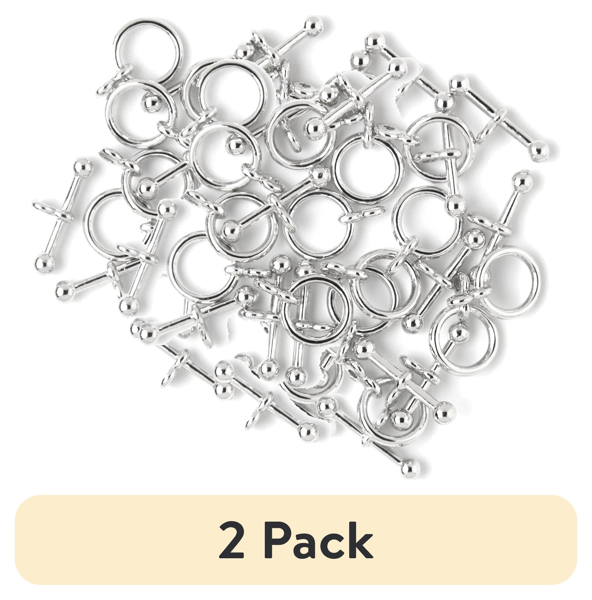 (2 pack) DIY Metal Round Silver Toggle Clasp, 16 Piece - Walmart.com
