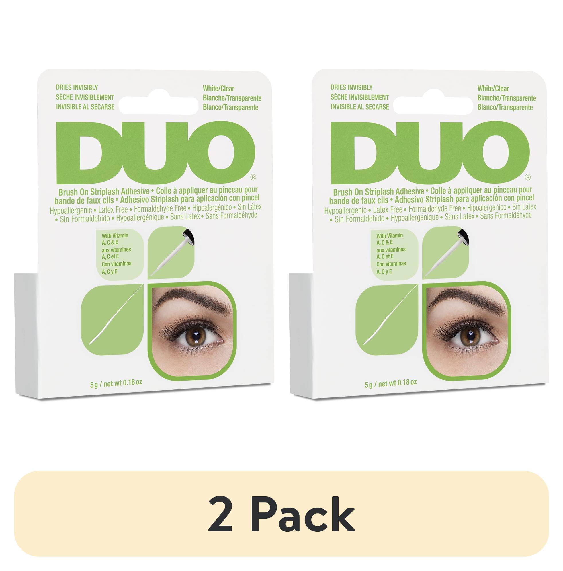 (2 pack) DUO Brush-On Liquid Lash Glue, Eyelash Adhesive, White/Clear ...