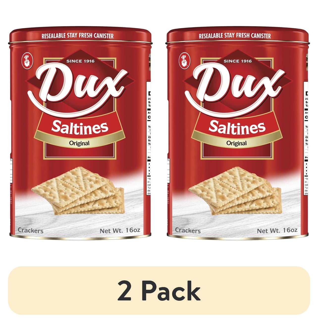 (2 pack) DUX Saltines Cracker Tin 16 Oz - Walmart.com