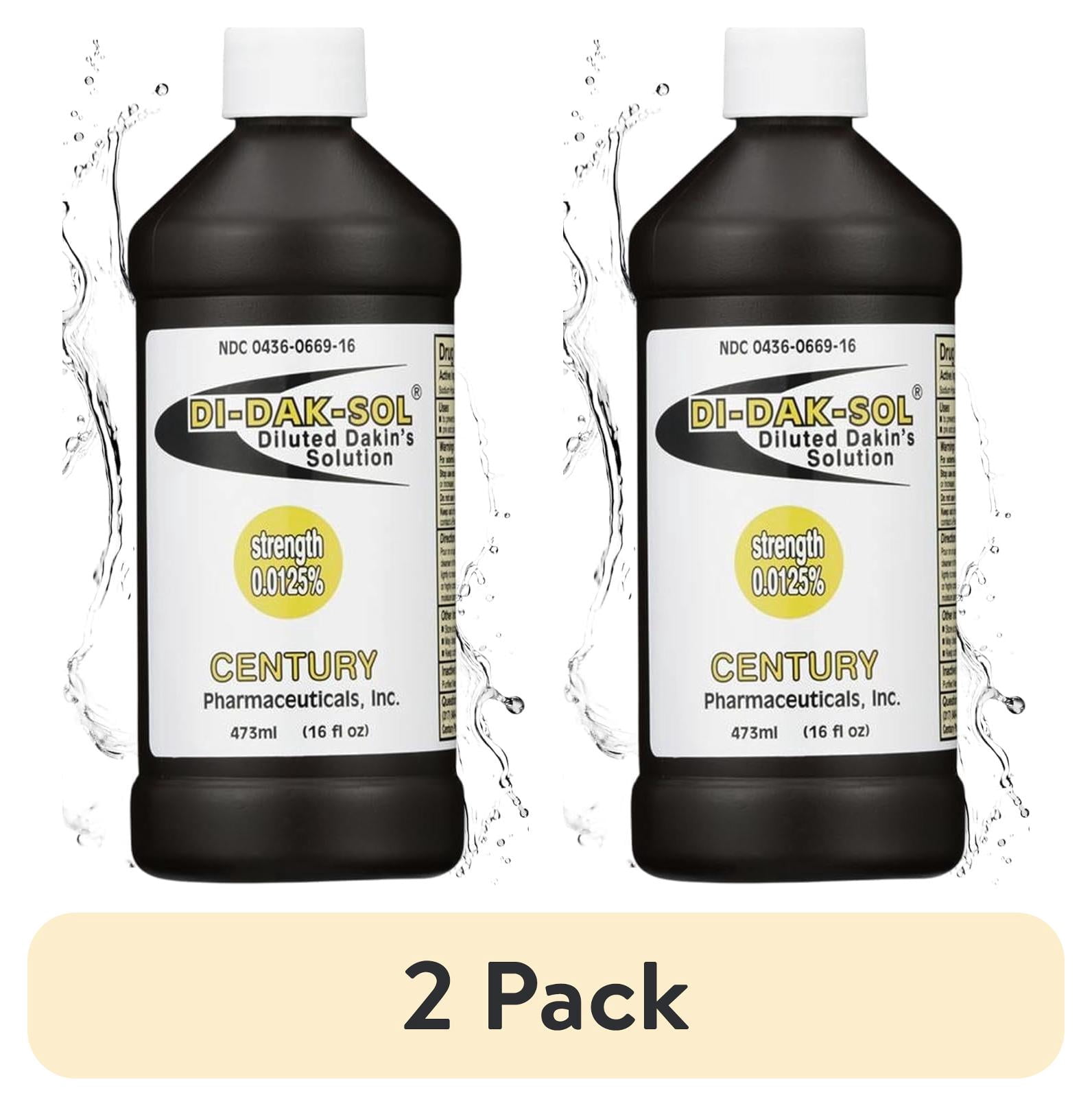 (2 pack) Dakin's Solution Wound Cleanser Antimicrobial No-Rinse Formula ...
