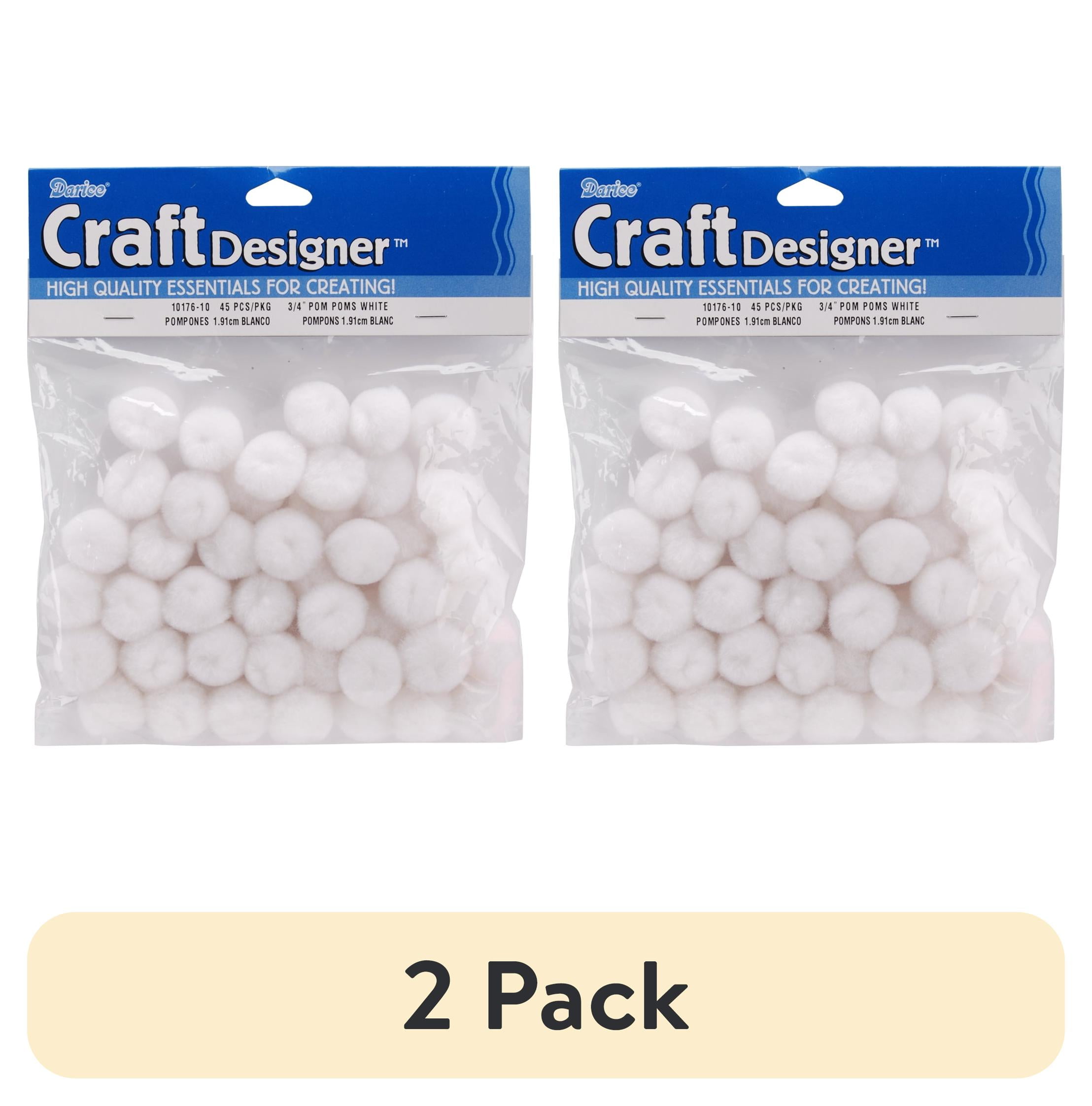 (2 pack) Darice Pom Pom .75" White 45pc - Walmart.com