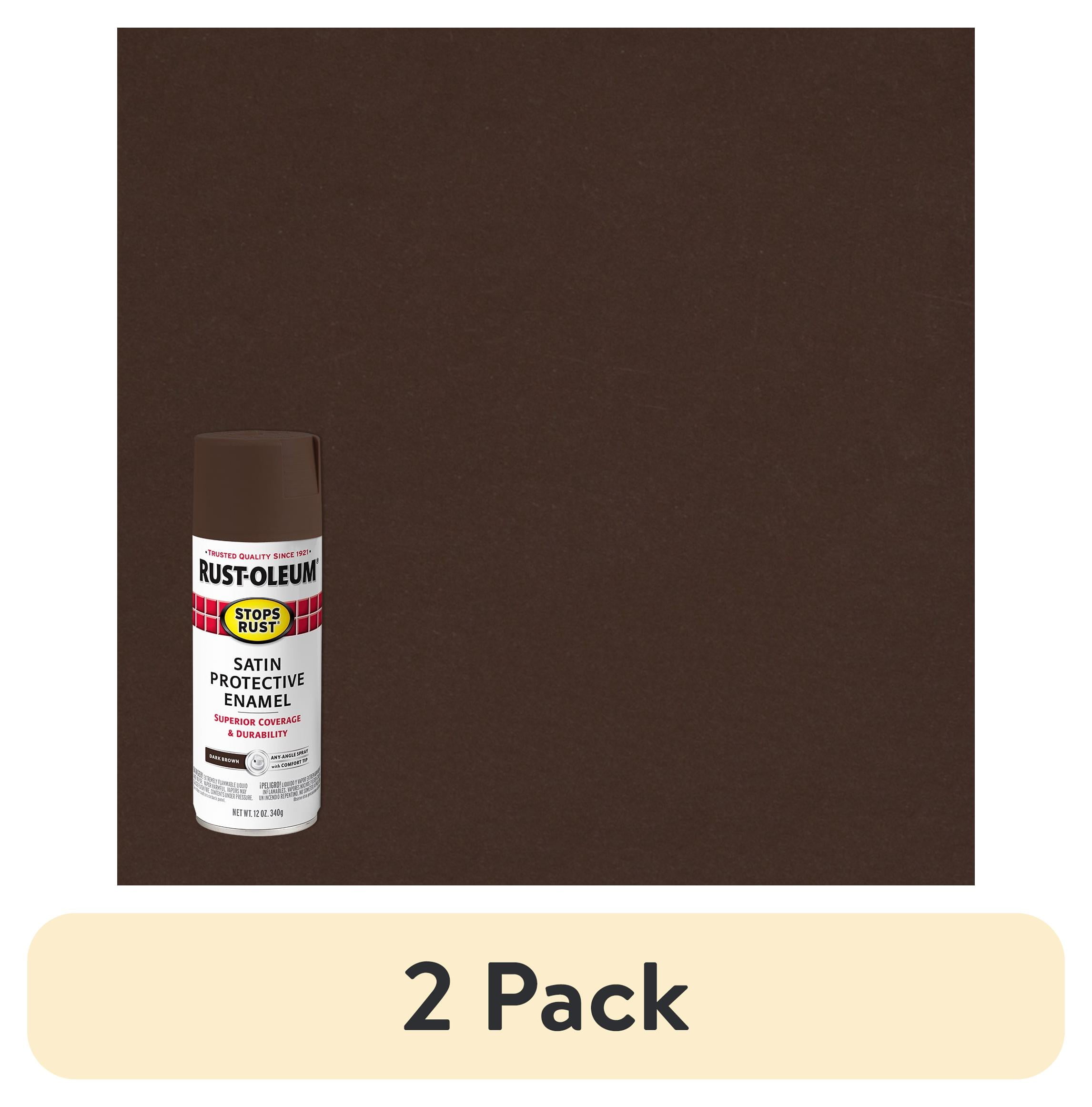(2 pack) Dark Brown, Rust-Oleum Stops Rust Satin Protective Enamel ...