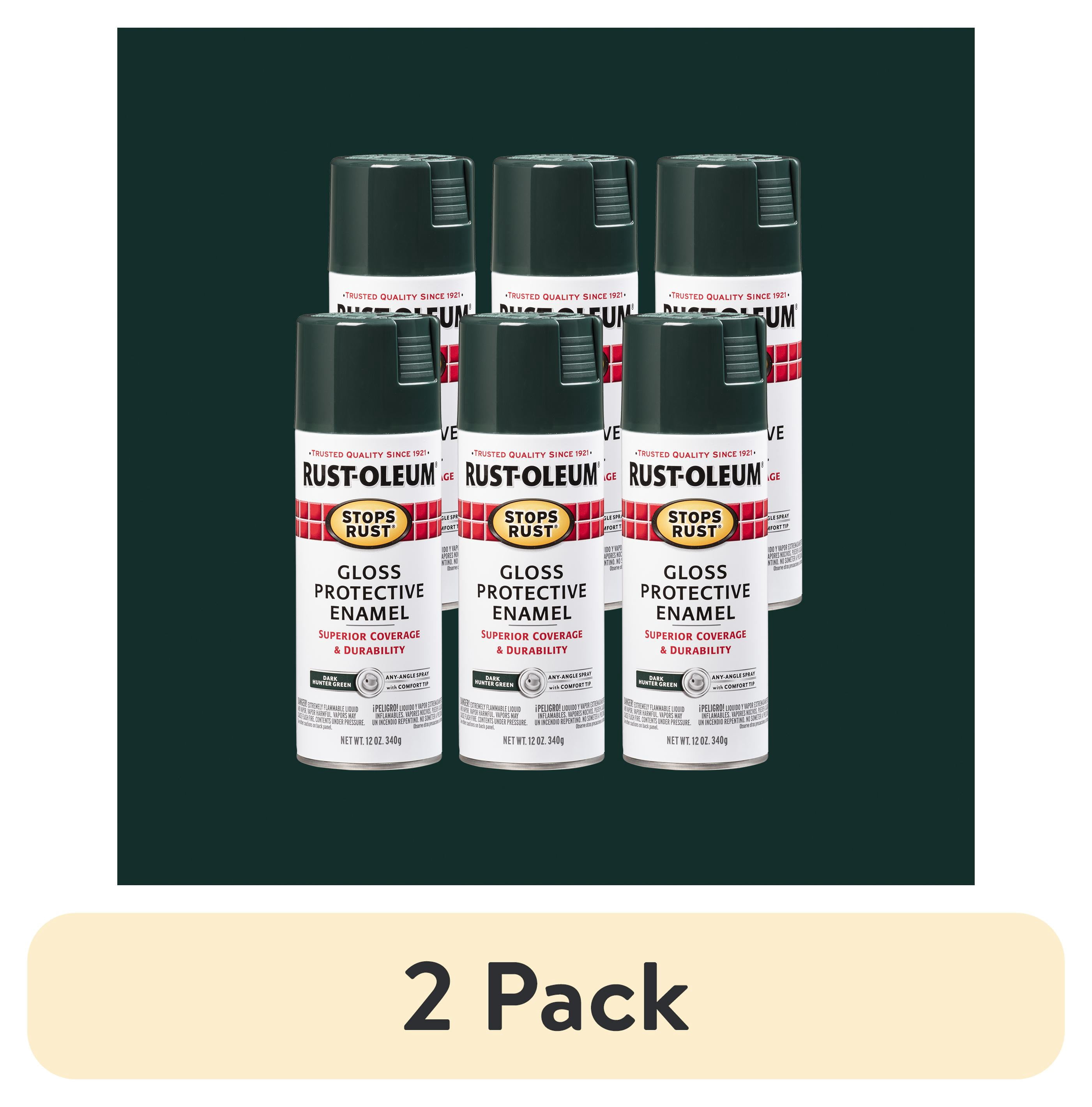 (2 pack) Dark Hunter Green, Rust-Oleum Stops Rust Gloss Protective ...