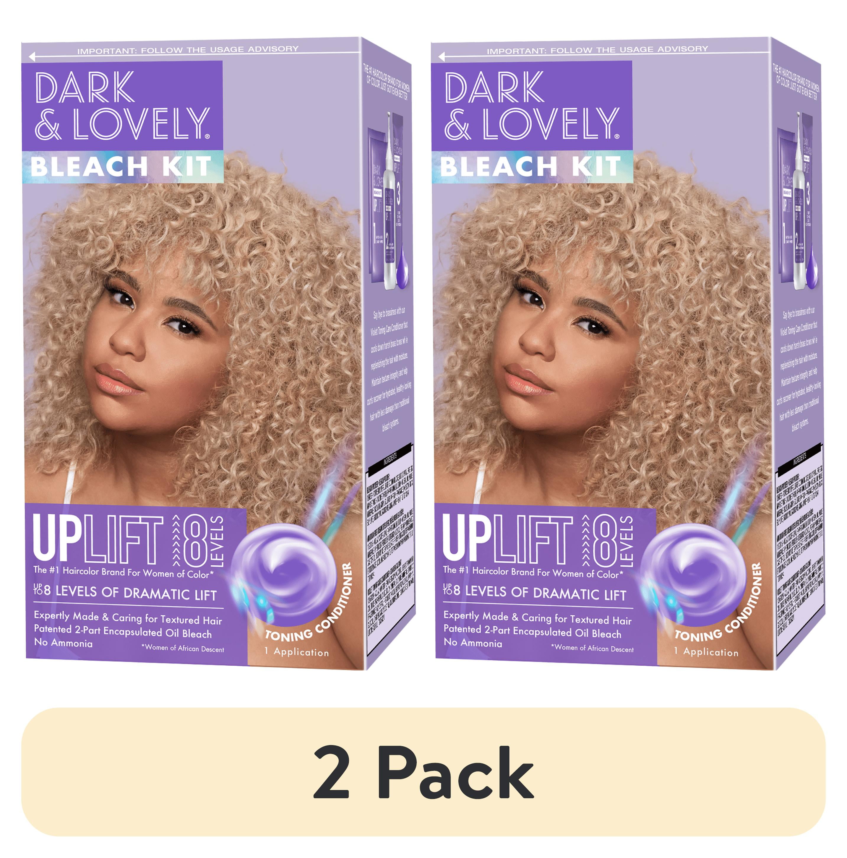 (2 pack) Dark and Lovely Uplift Hair Bleach Kit, Bleach Blonde, 1 pack ...