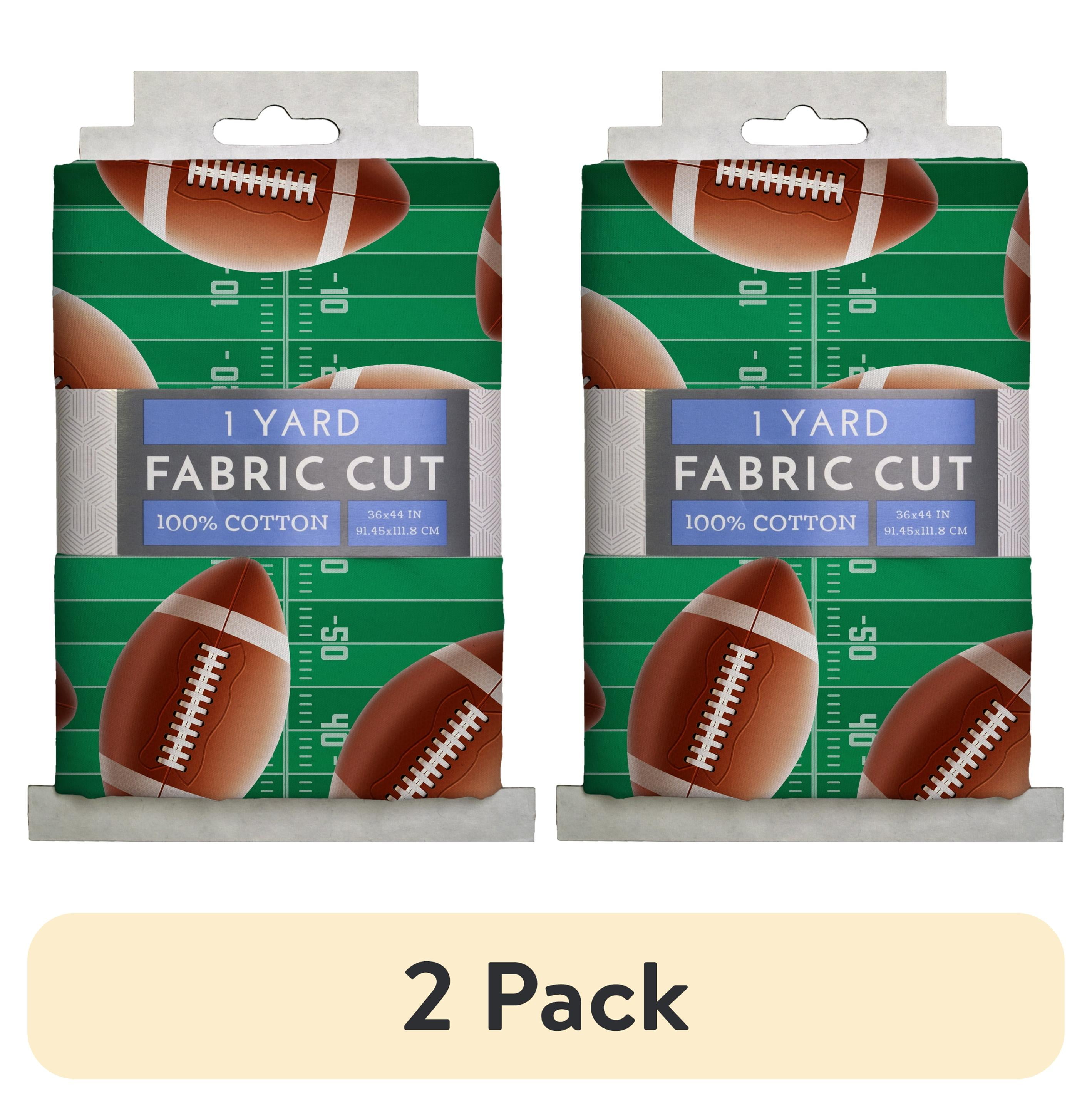 (2 pack) David Textiles 44" x 1 Yard Cotton Football Precut Fabric ...