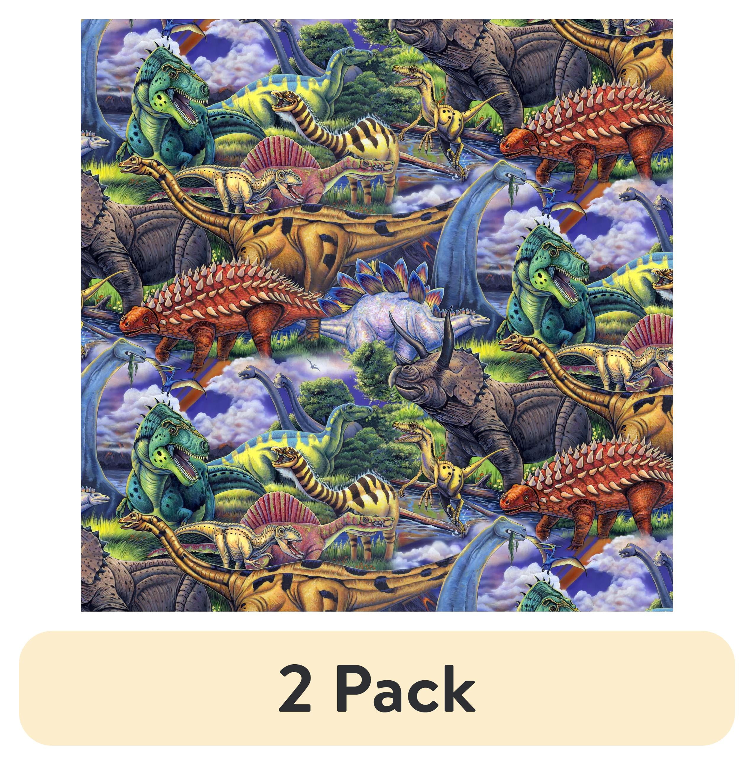 (2 pack) David Textiles 44" x 1 Yard Cotton Dinosaurs Precut Fabric ...