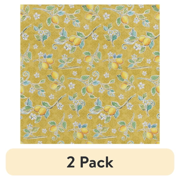 (2 pack) David Textiles 44" x 1 yard Cotton Mediterranean Lemons Pre ...