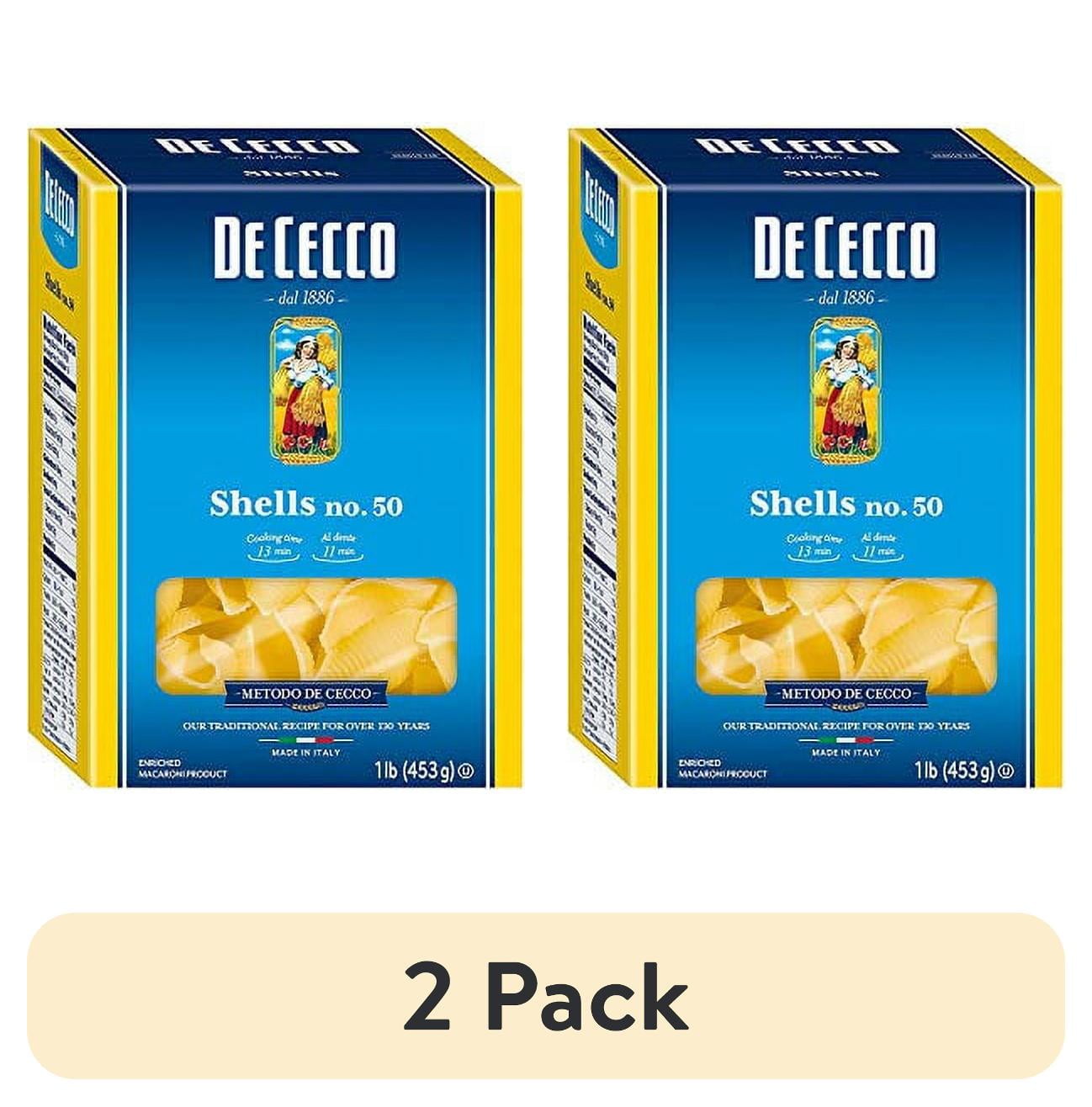 (2 pack) De Cecco Semolina Pasta, Shells No.50, 1 Pound (Pack of 3 ...