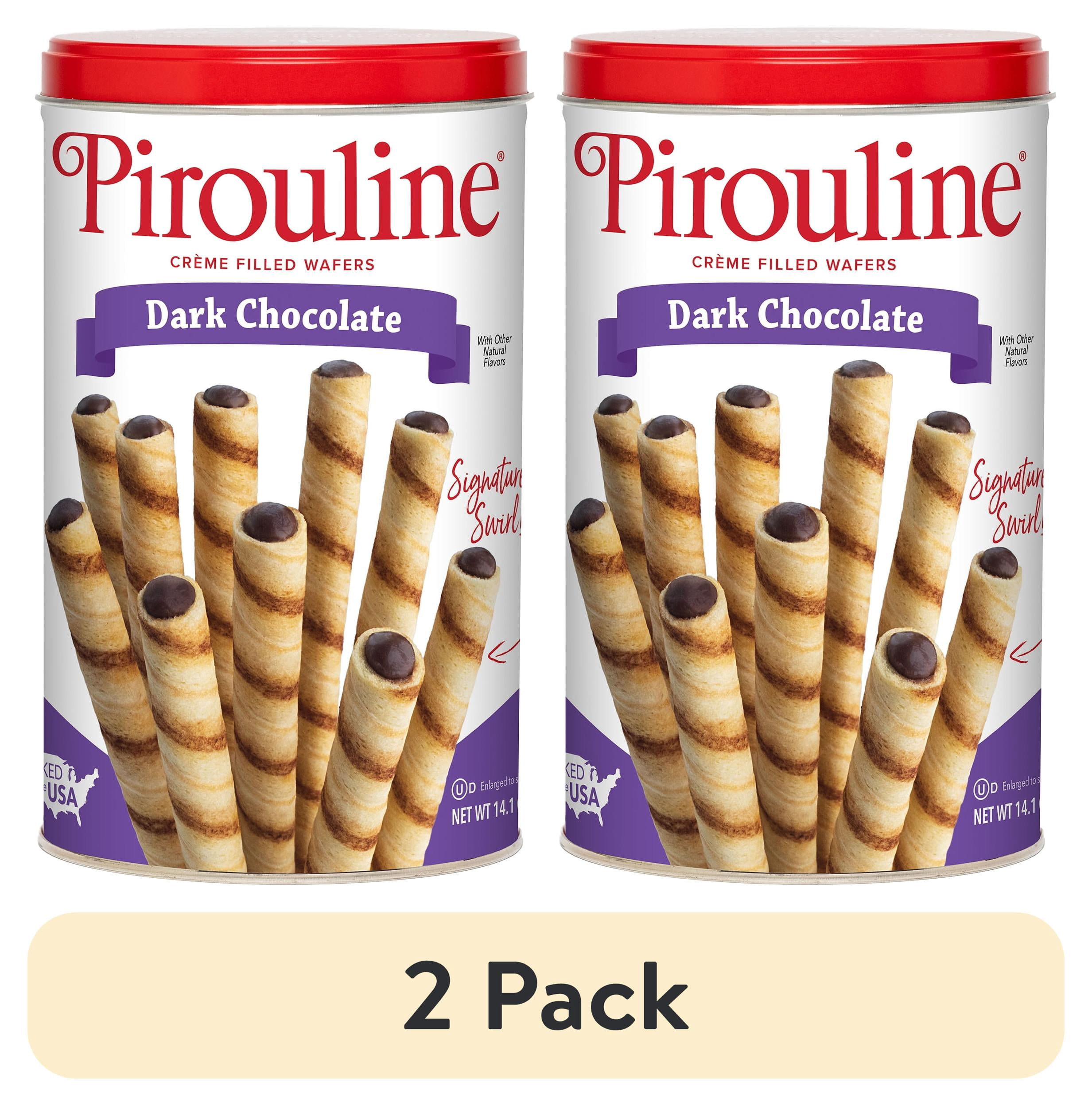 (2 pack) DeBeukelaer Pirouline Dark Chocolate Creme Filled Wafers Rolls ...