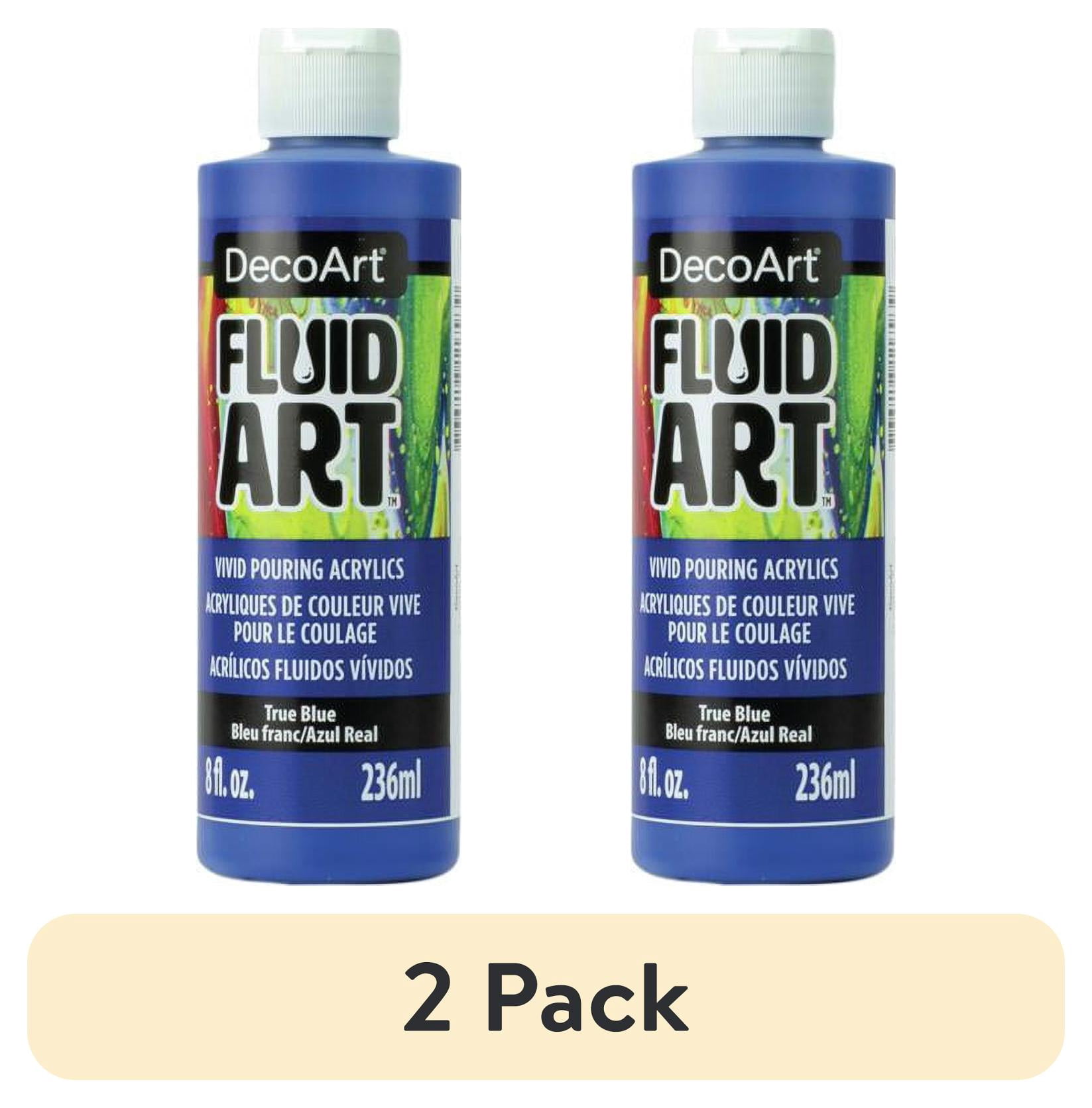 (2 pack) DecoArt Fluid Art Ready-To-Pour Acrylic - True Blue, 8 oz ...