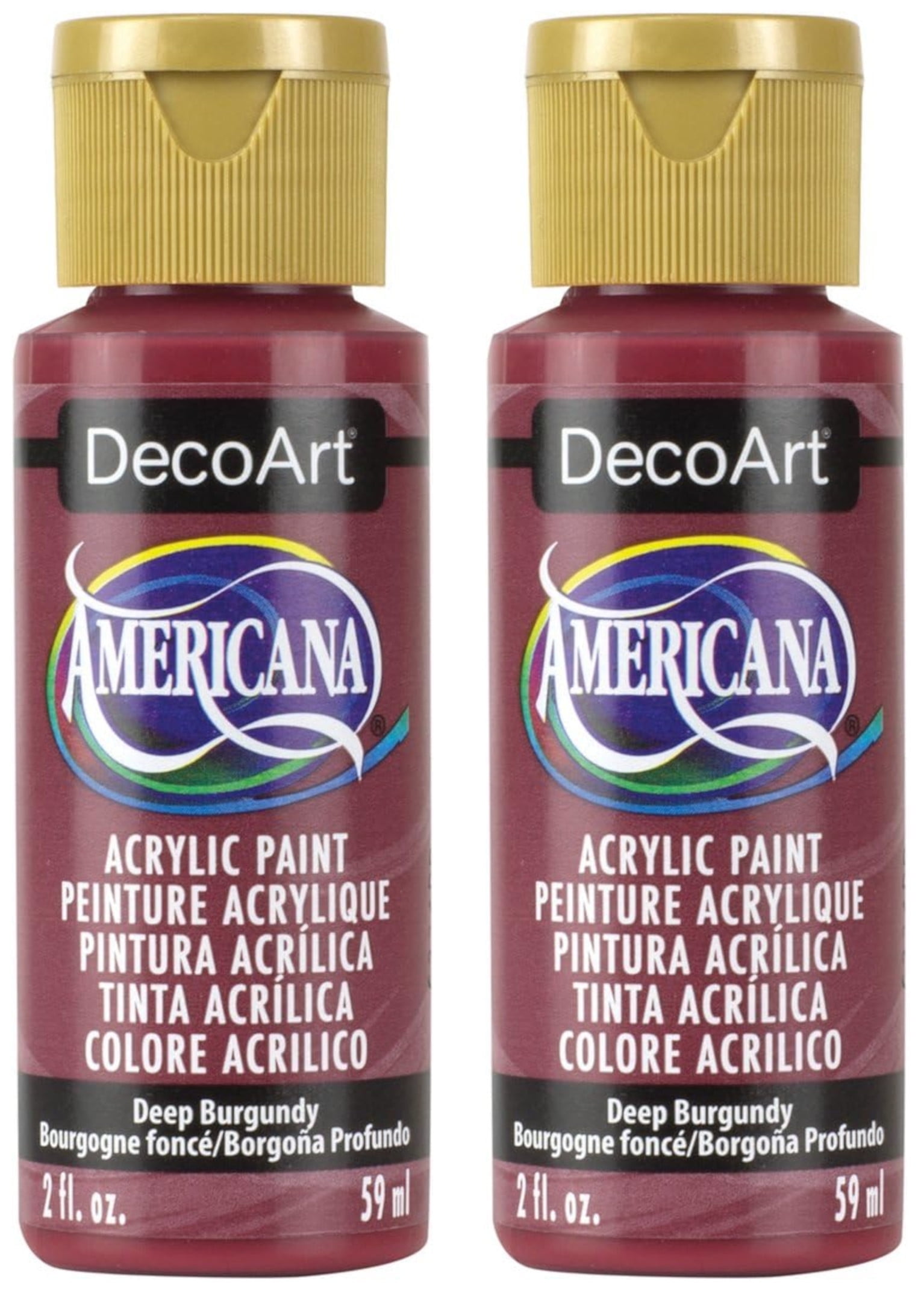 2-pack - DecoArt Americana Acrylic Paint 2oz, Deep Burgundy - Opaque ...