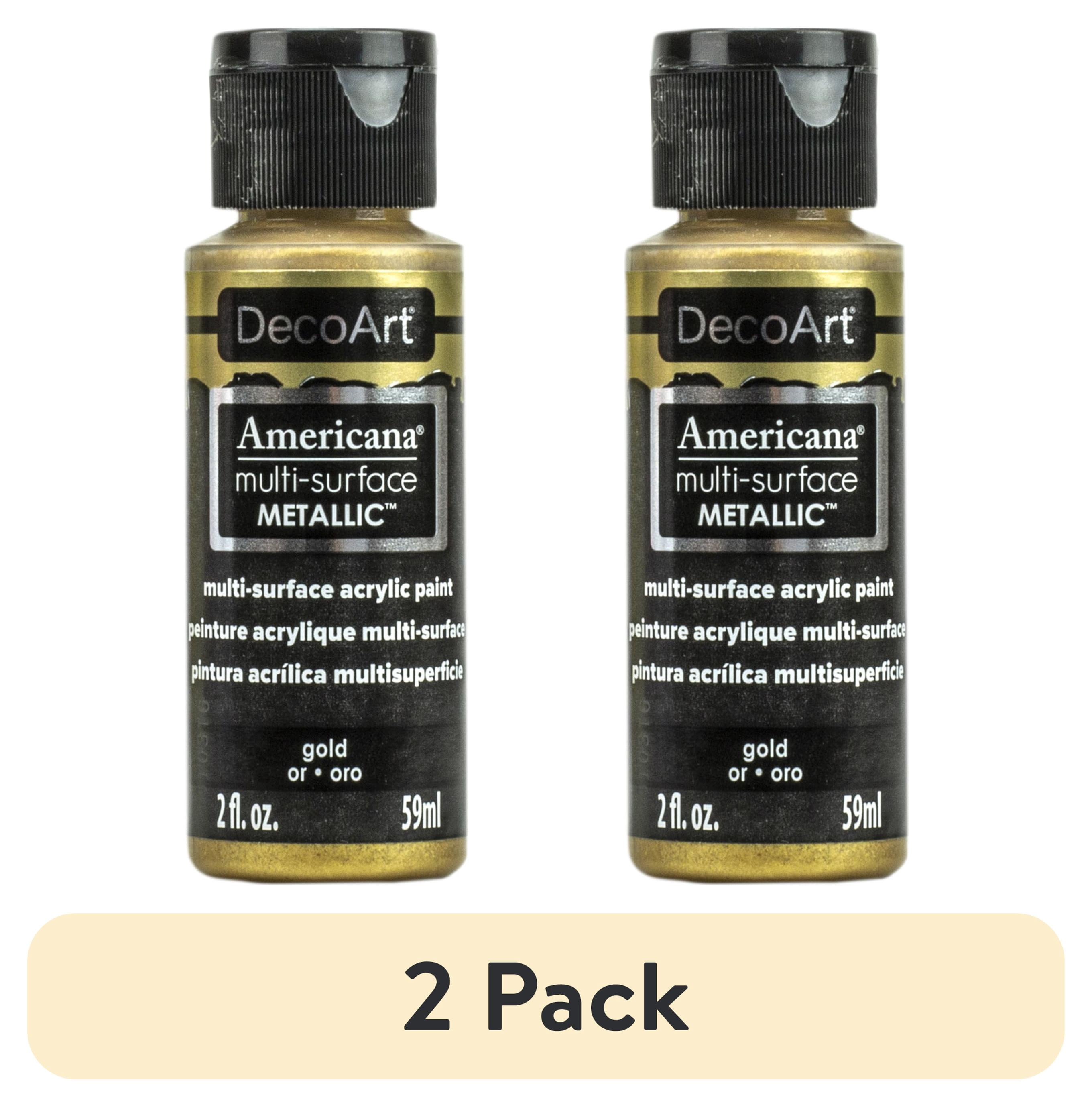(2 pack) DecoArt a Multi-Surface Acrylic Color, 2 oz., Metallic Gold ...