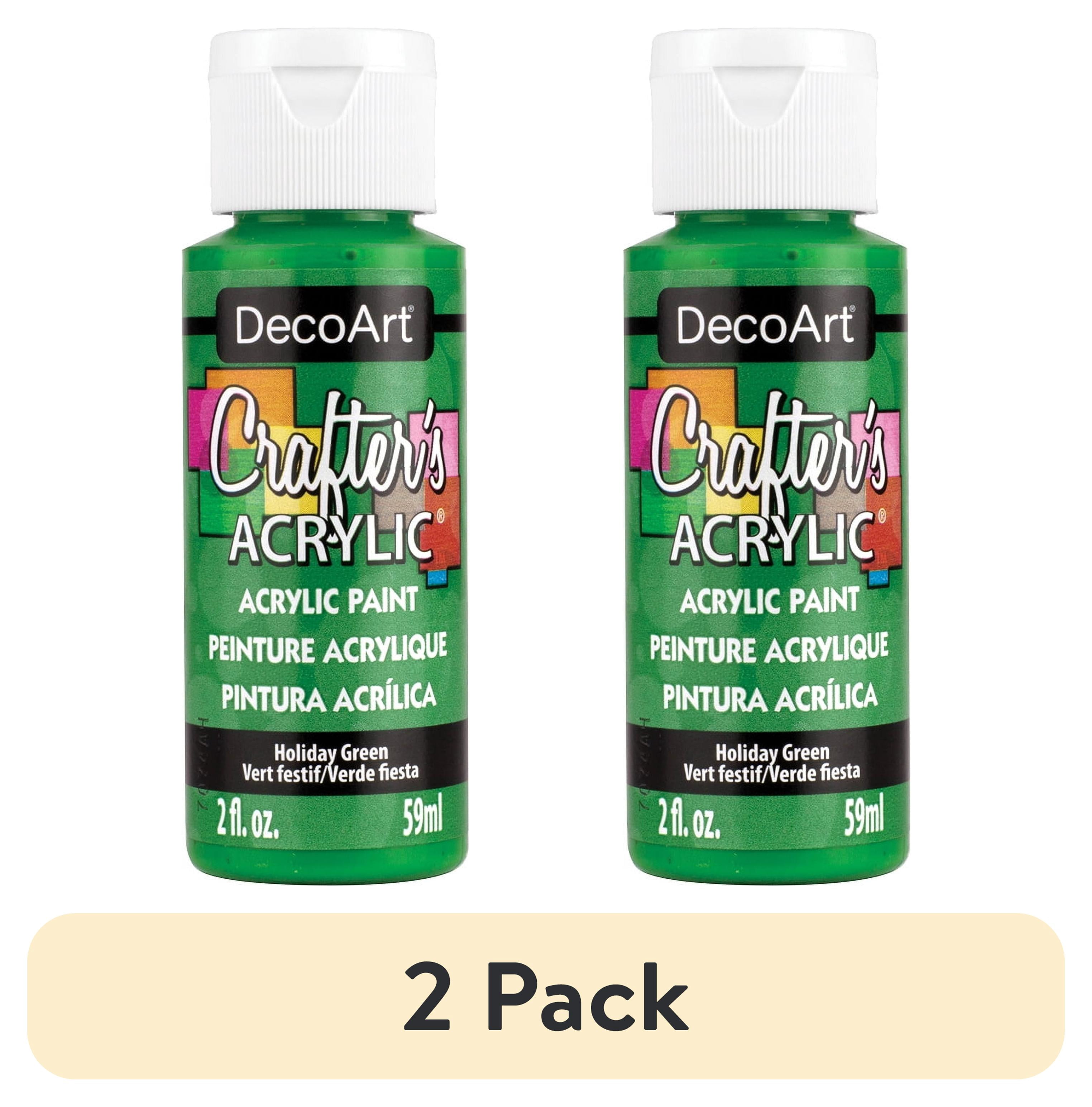 (2 pack) DecoArt Crafter's Acrylic Paint, 2 oz., Holiday Green ...